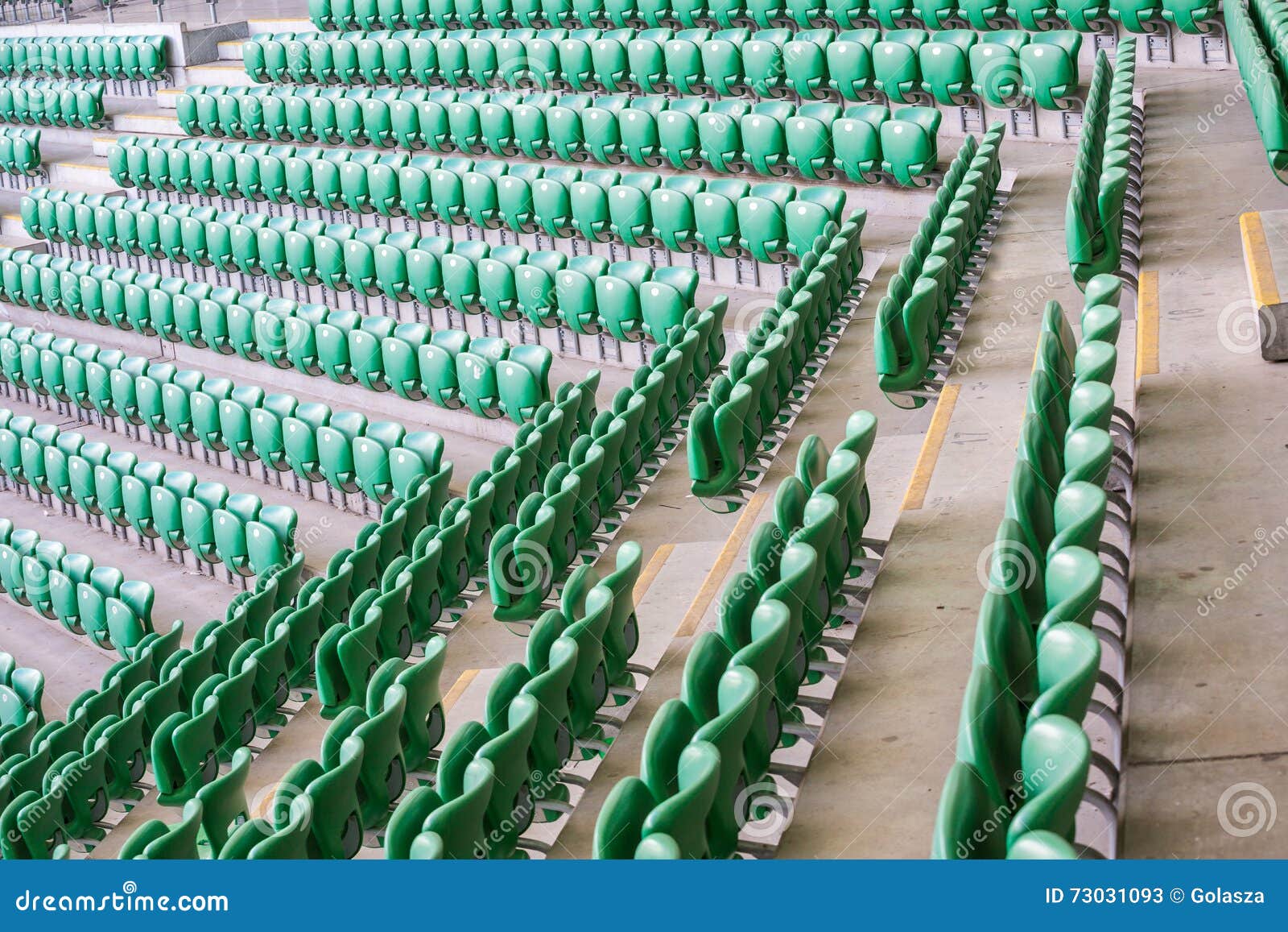 Green Plastic Seats at Modern Stadium Stock Image - Image of audience ...