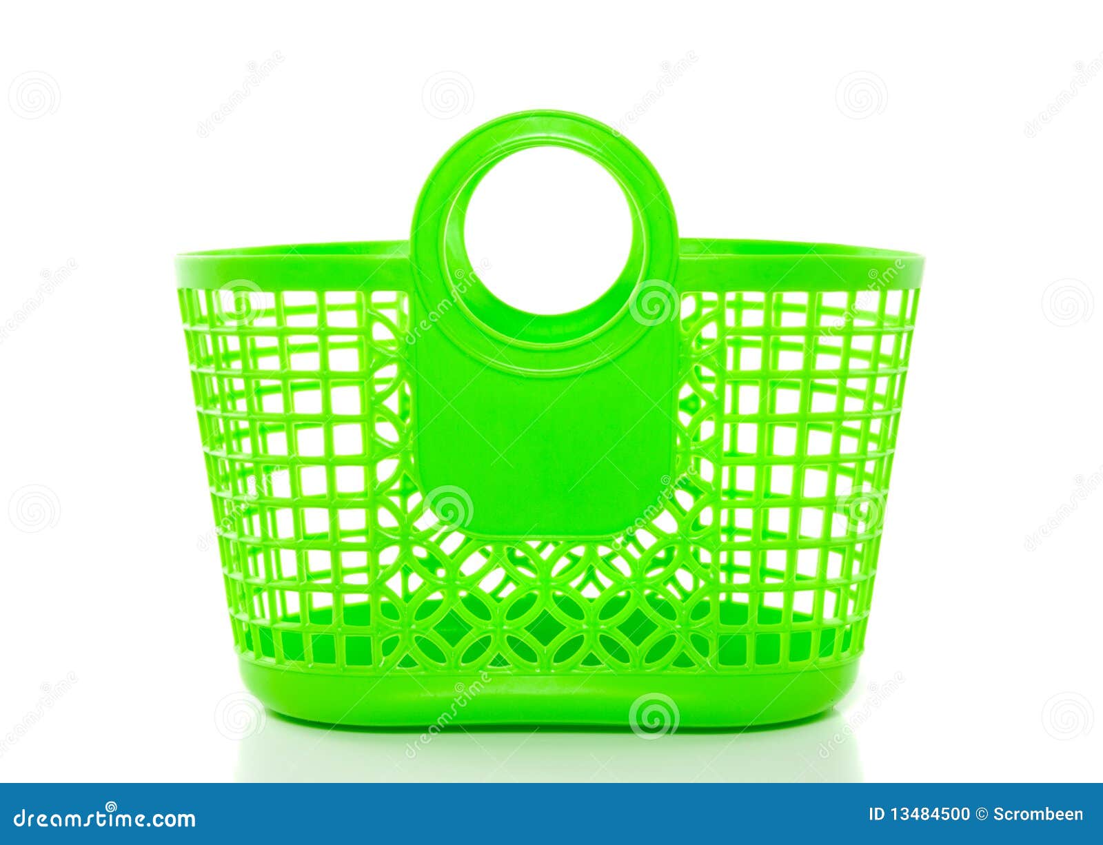 A Green Plastic Shopping Basket Stock Photo - Image of pellucid ...