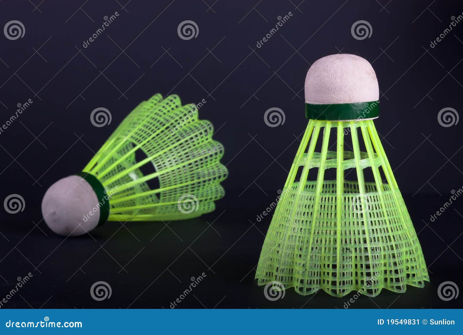 Green plastic shuttlecocks stock image. Image of olympic - 19549831