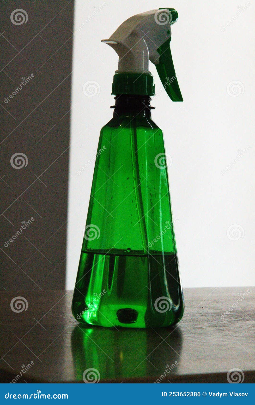 Green Plastic Sprayer. Antiseptic Stock Photo - Image of green, covid ...