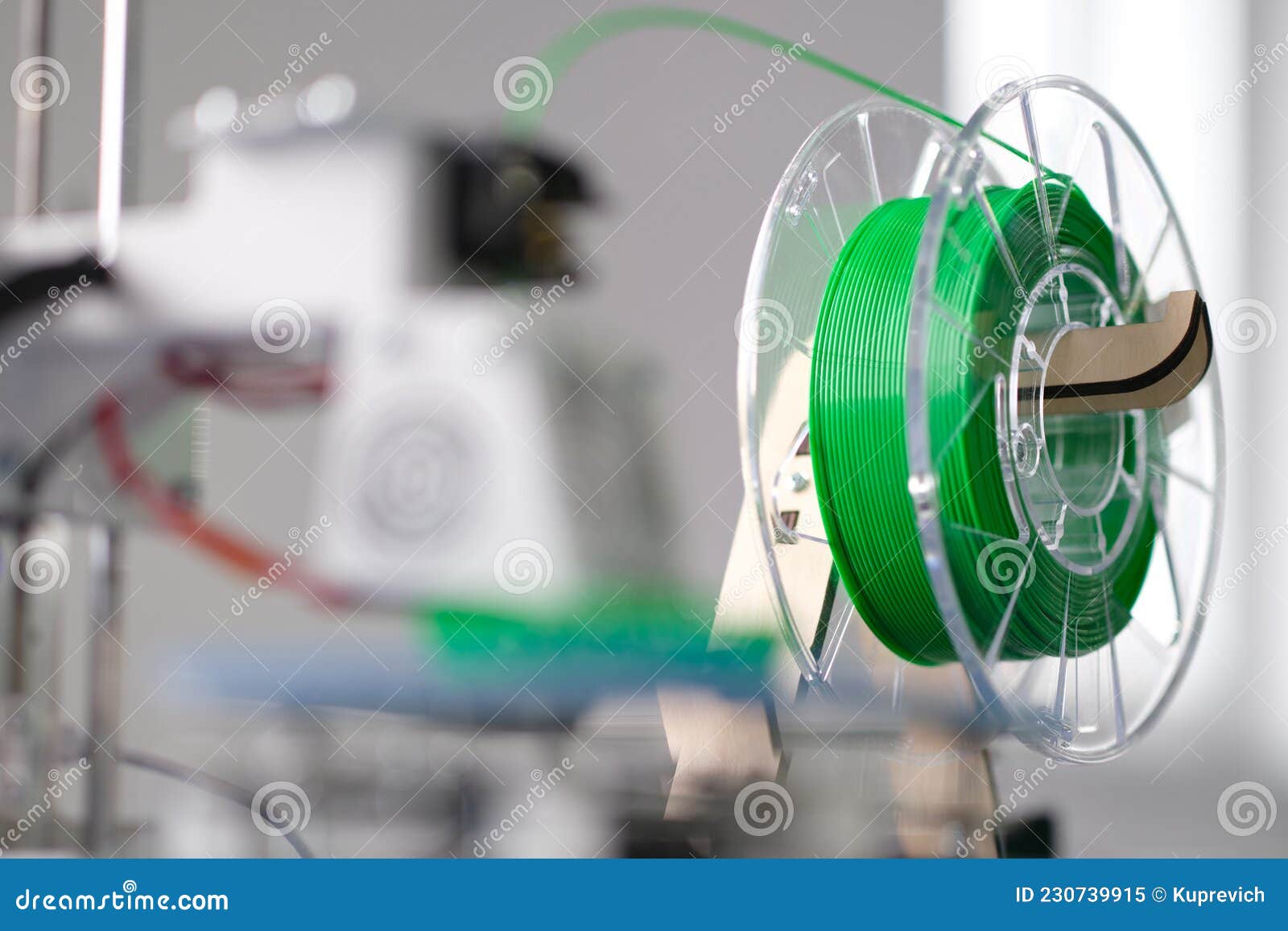 Green Plastic String 3D Printer Consumable Closeup Stock Image - Image ...