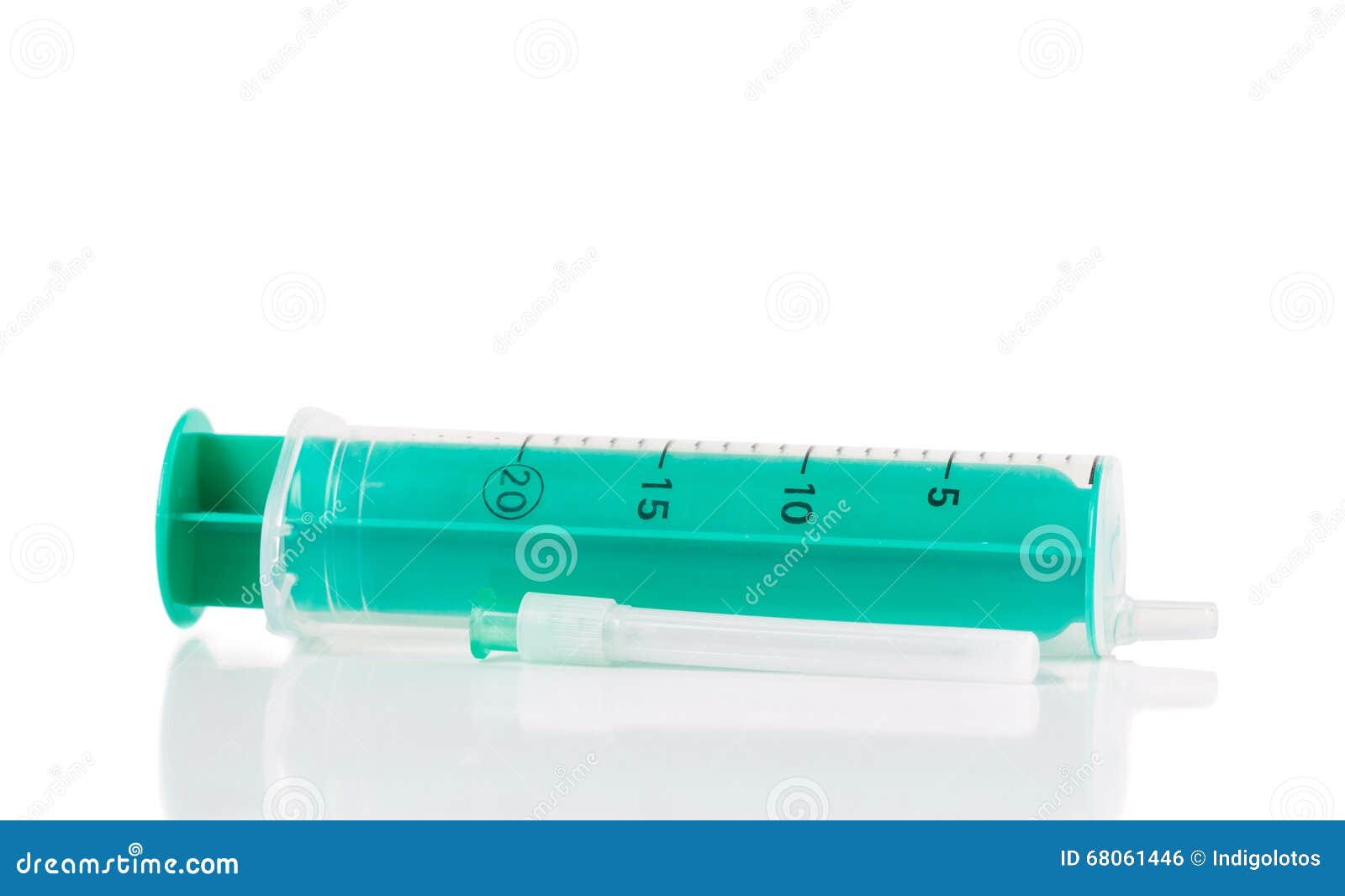 Green plastic syringe. stock photo. Image of vaccination - 68061446