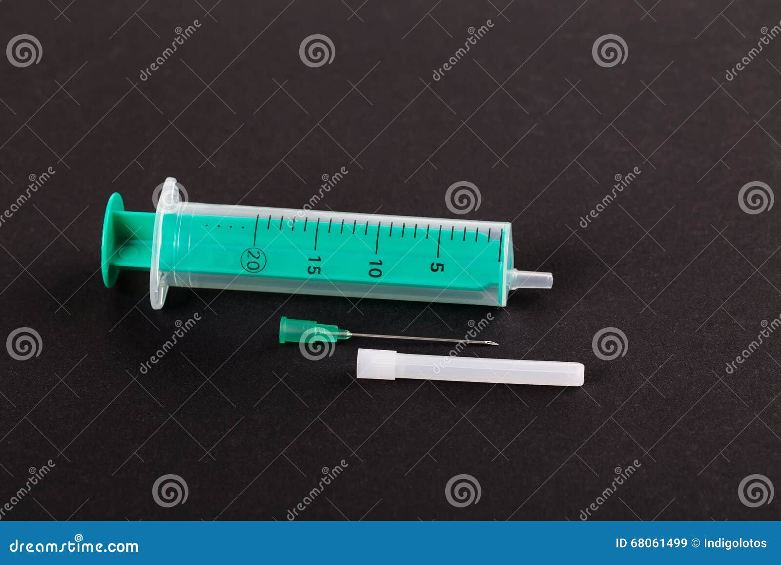 Green plastic syringe. stock image. Image of plastic - 68061499