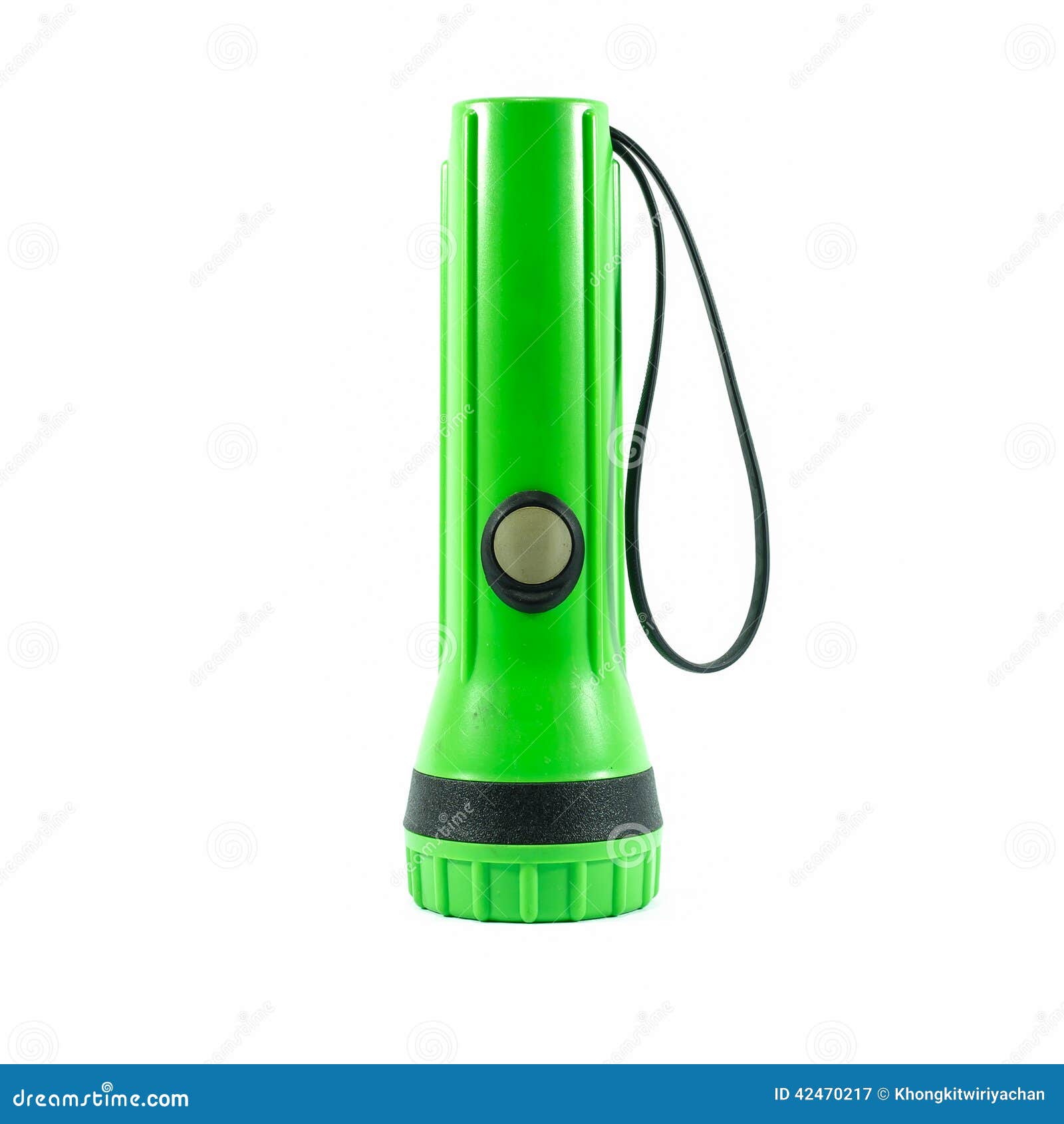 Green Plastic Torch Flashlight Isolated Stock Image - Image of lamp ...