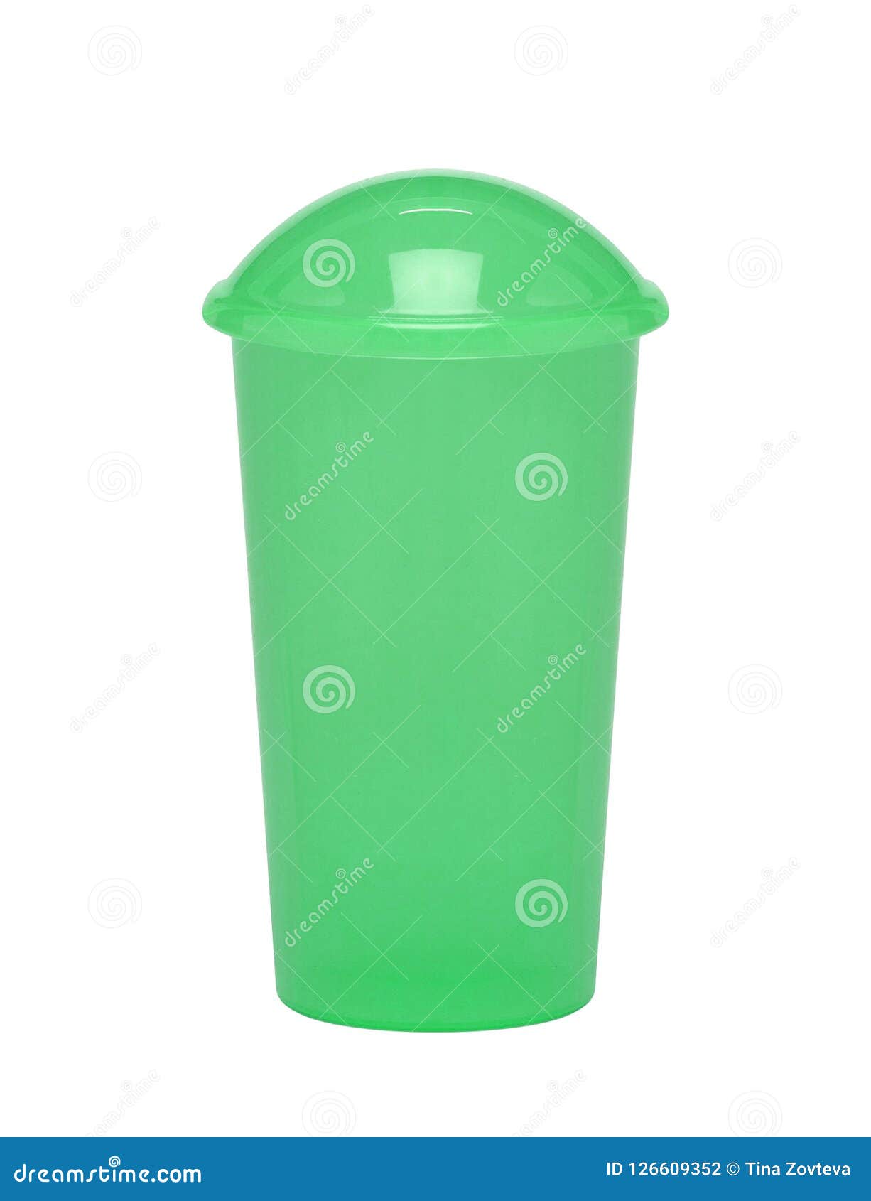 Green plastic trash can stock photo. Image of container - 126609352