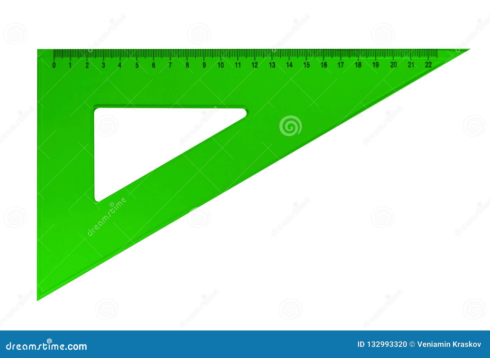 Plastic Triangular Ruler - Green Stock Photo - Image of measure ...