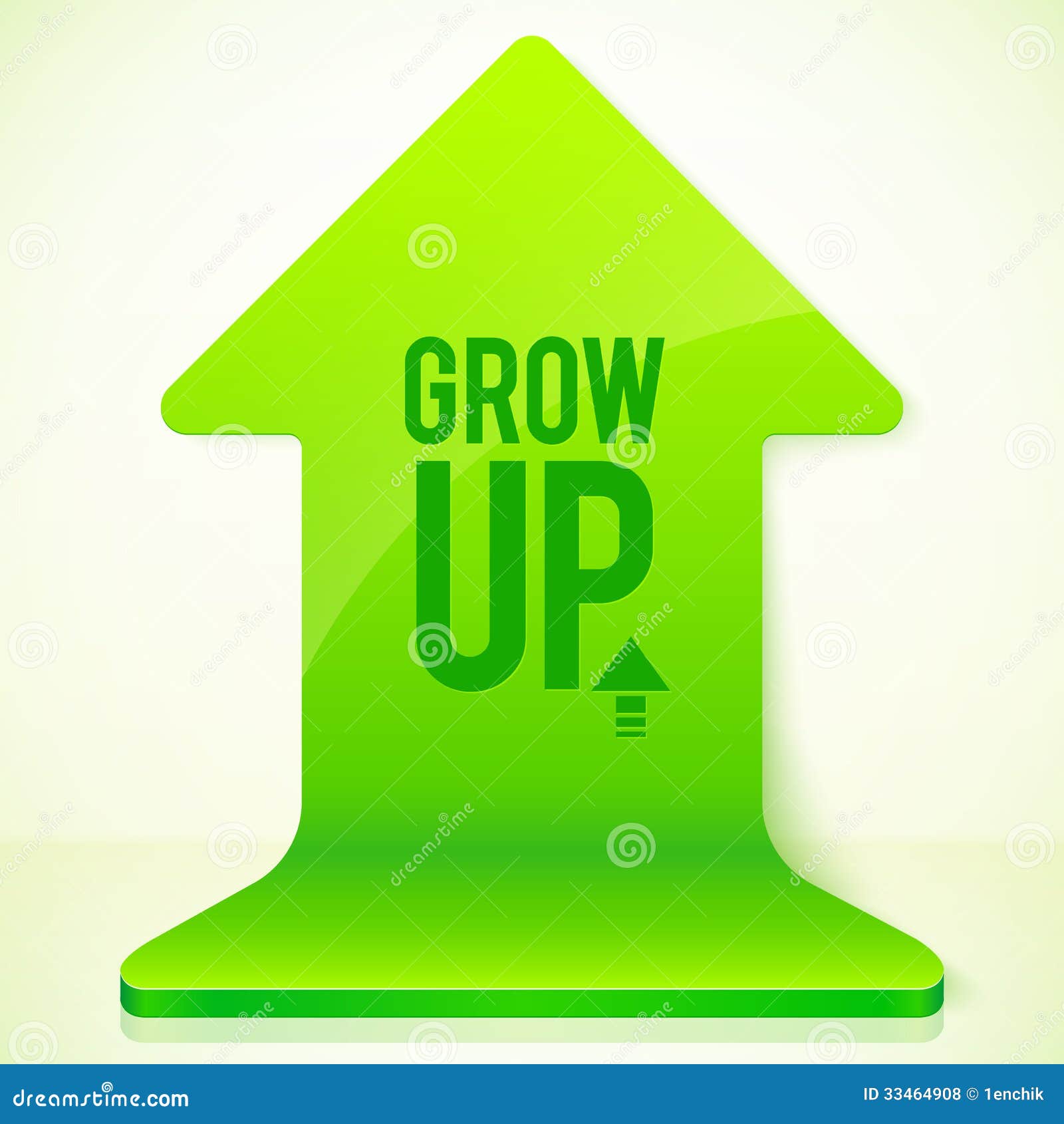 Green Plastic Vector Realistic UP Button Stock Vector - Illustration of ...