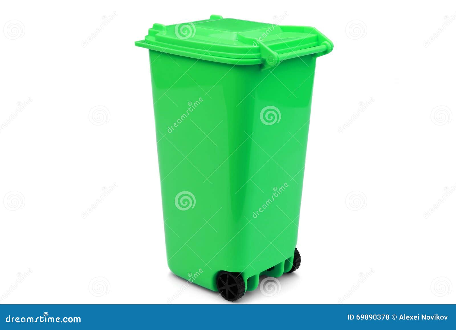 Green Plastic Waste Container or Wheelie Bin, Isolated on White Stock ...