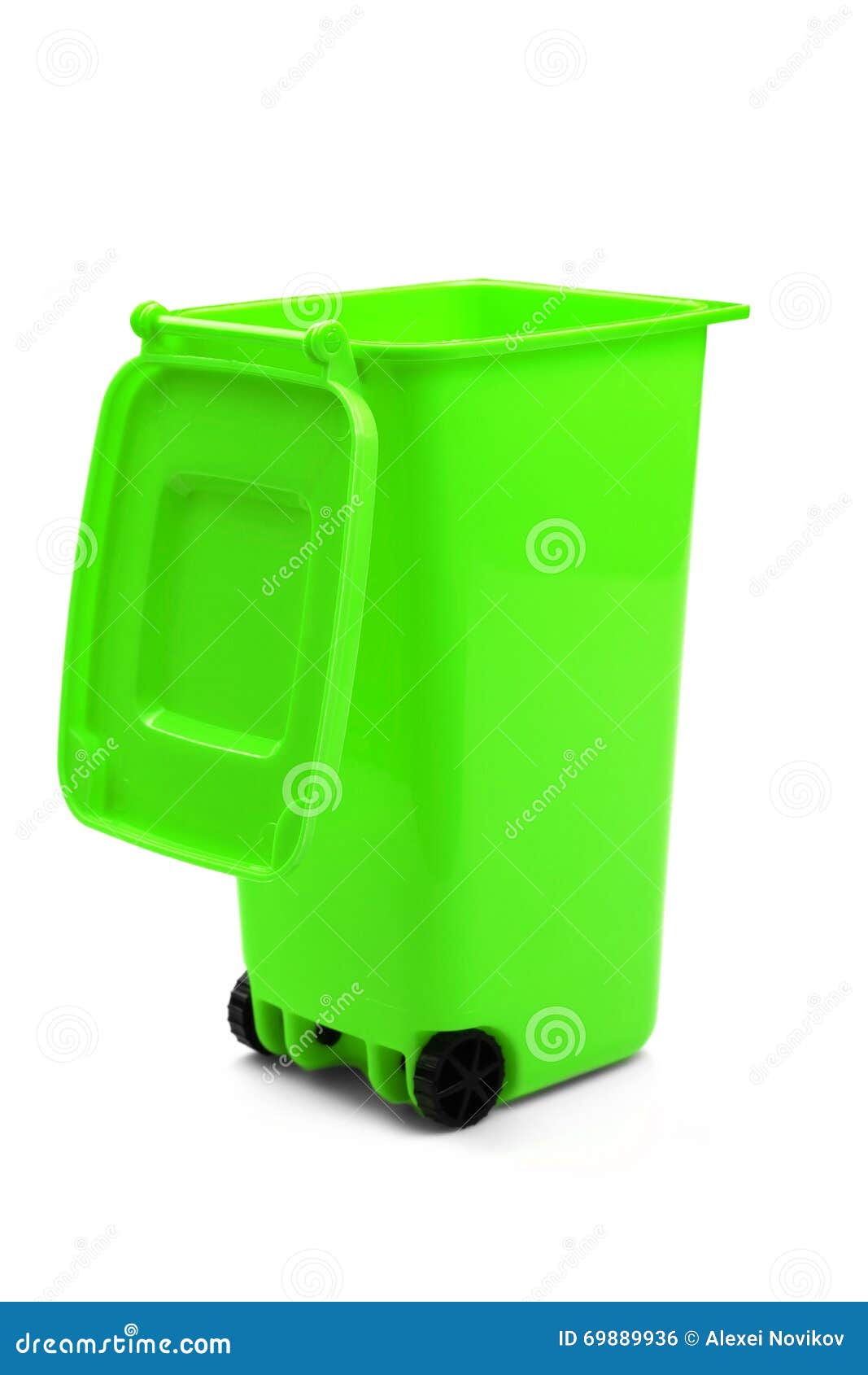 Green Plastic Waste Container or Wheelie Bin, Isolated on White Stock ...