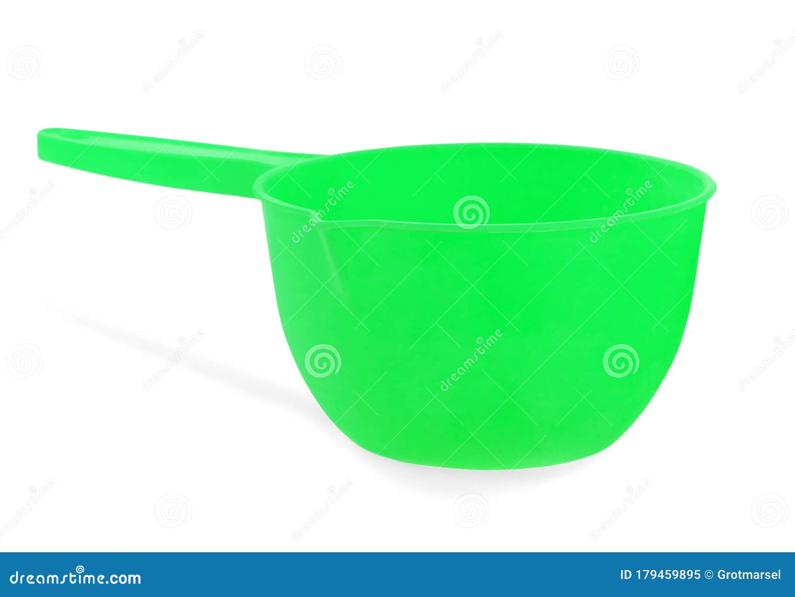 Green Plastic Water Ladle Isolated on White Stock Image - Image of ...