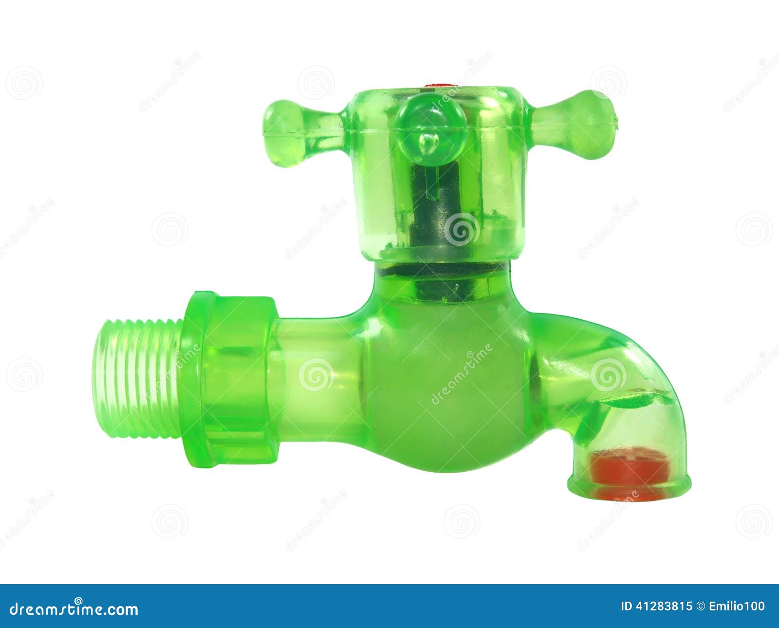 Green plastic water tap stock image. Image of white, colored - 41283815