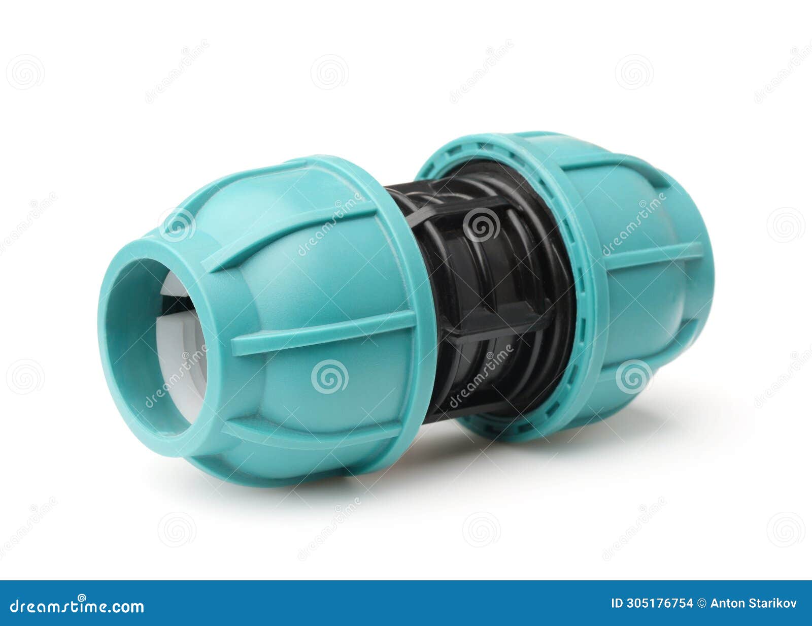 Green Plastic Waterstop Hose Connector Stock Photo - Image of double ...