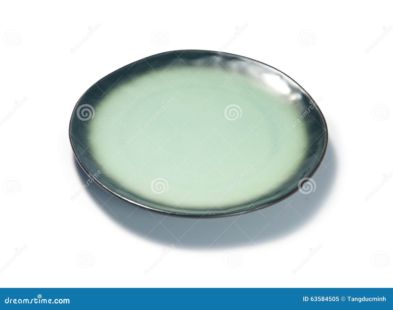 Green Plate on White Background Stock Image - Image of single, dish ...
