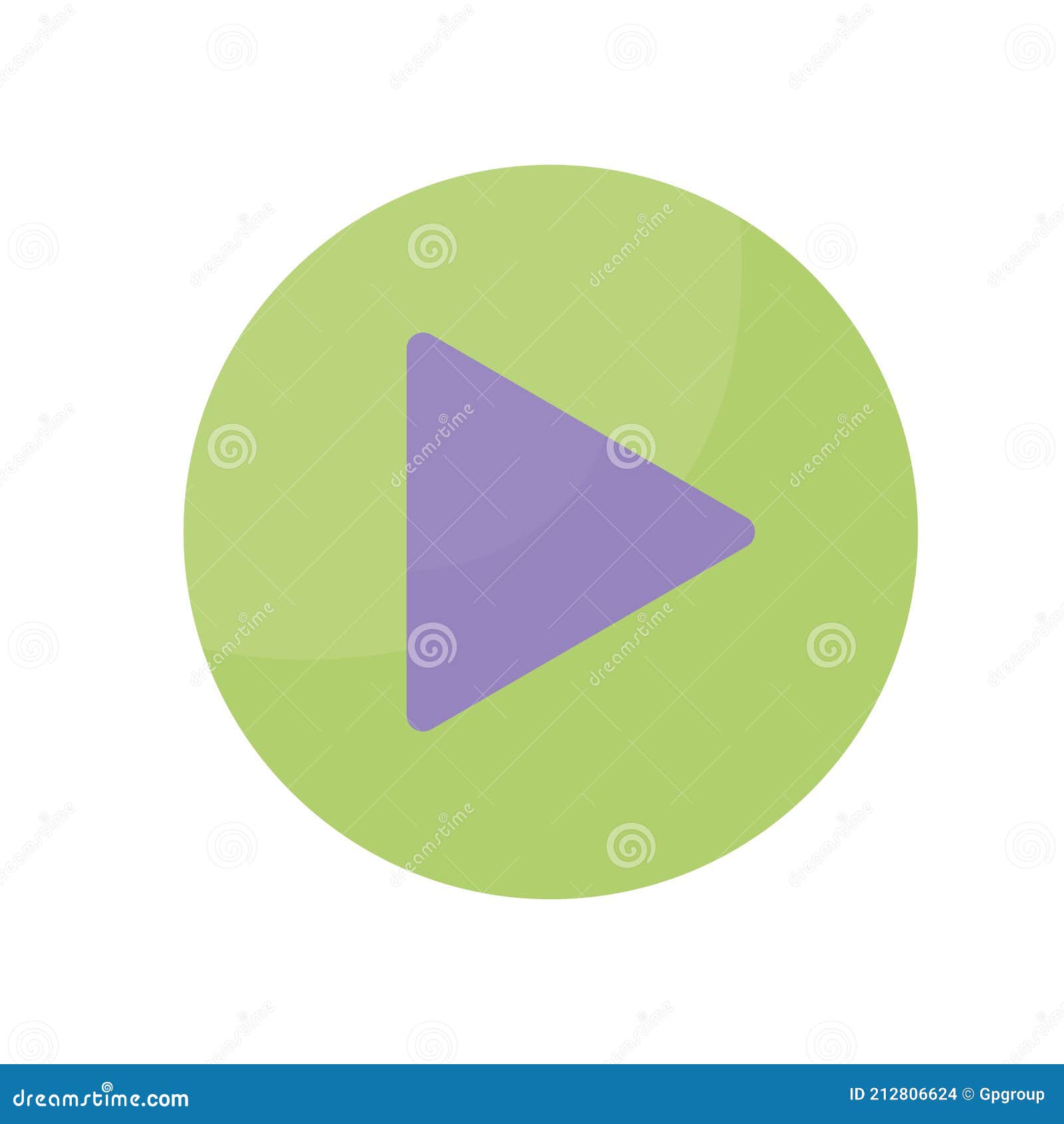 Play botton icon stock vector. Illustration of click - 212806624