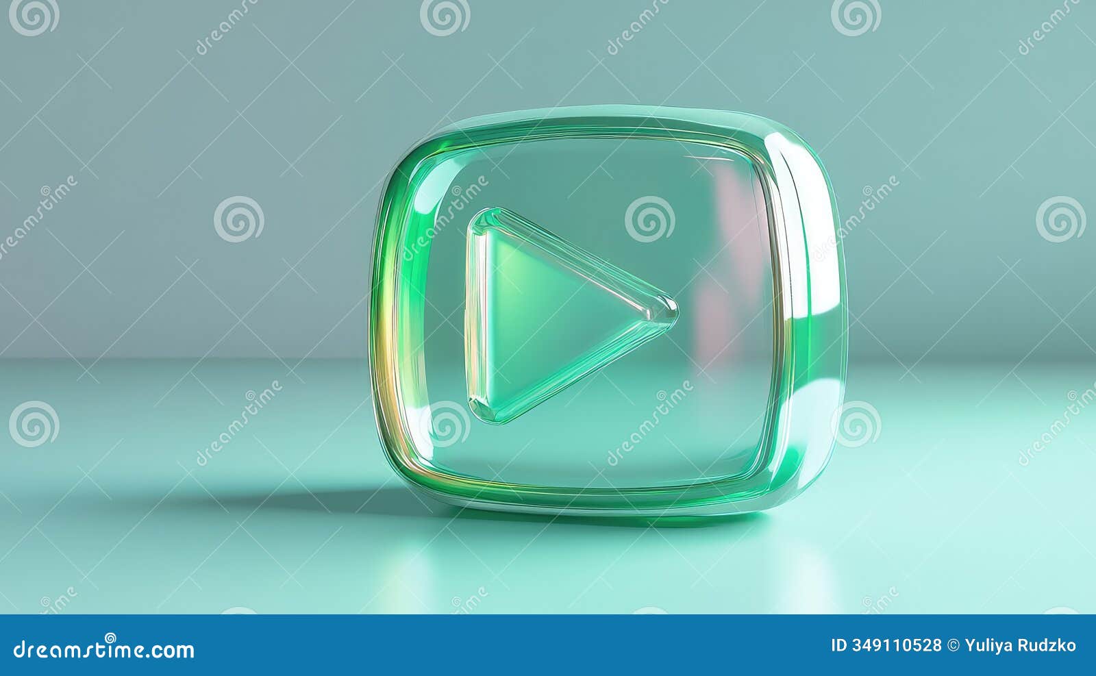 Green Play Button on White Background Stock Illustration - Illustration ...