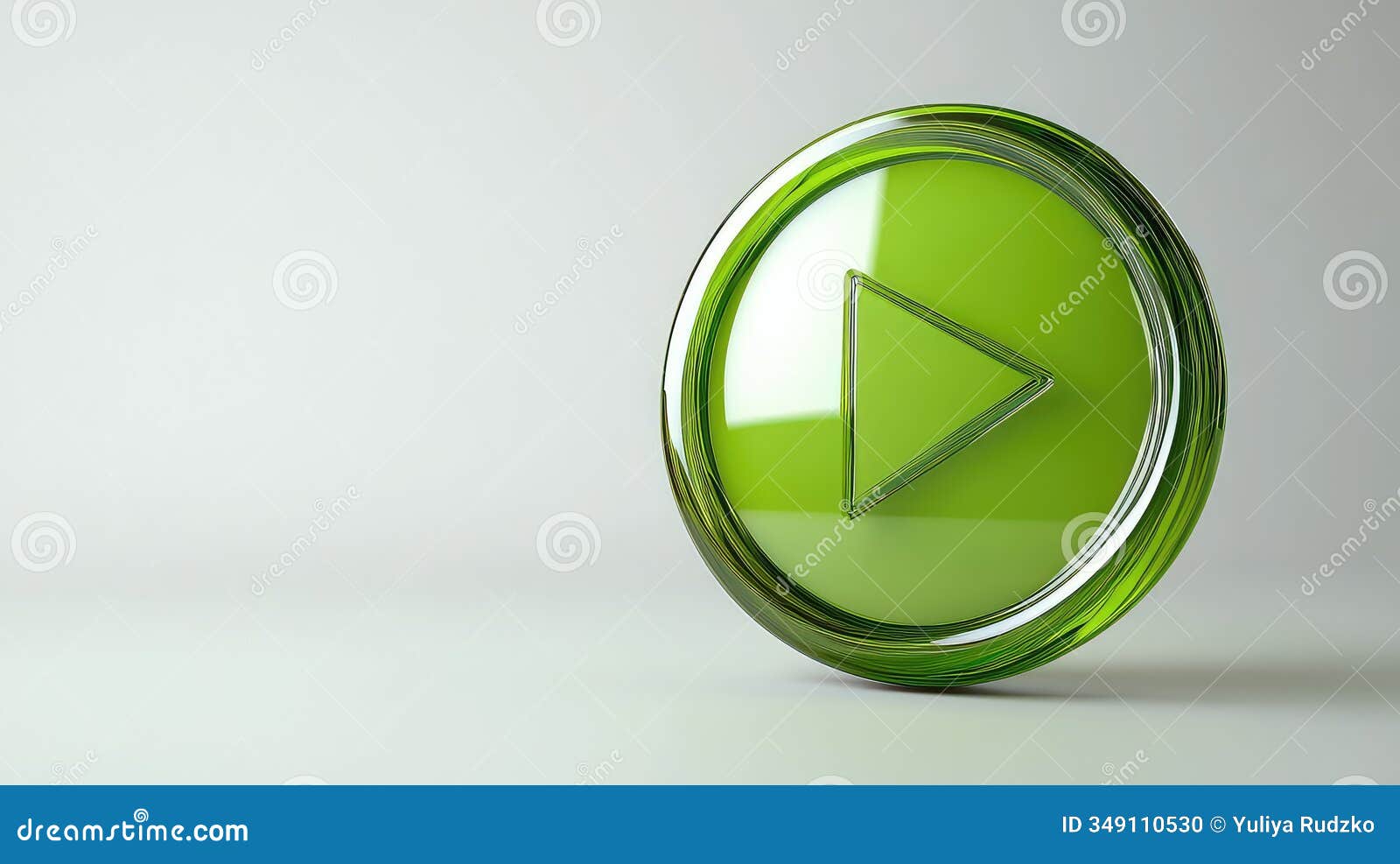Green Play Button on White Background Stock Illustration - Illustration ...