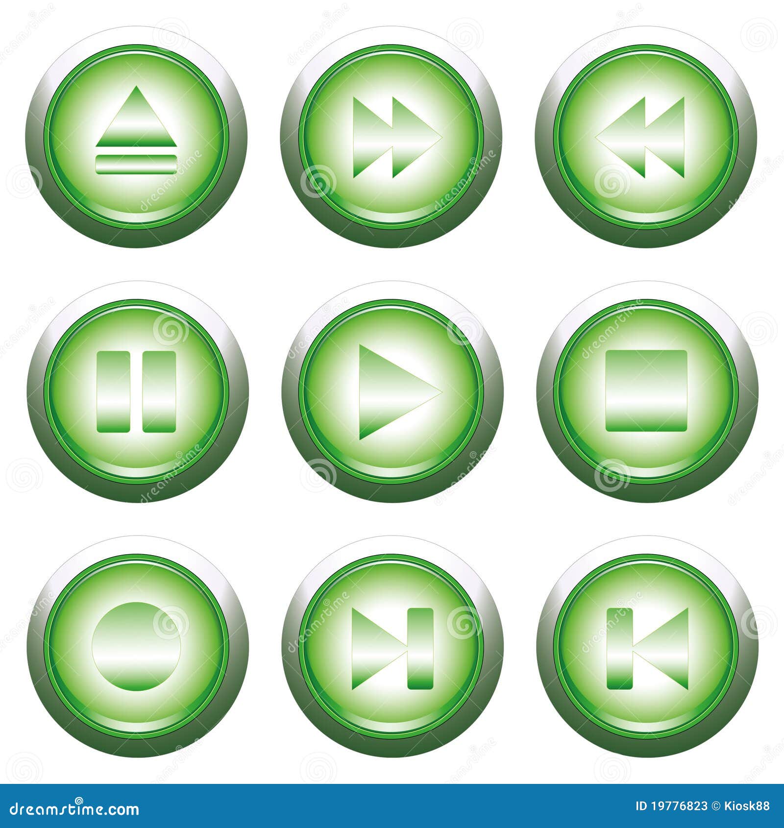 Green playback button stock vector. Illustration of light - 19776823