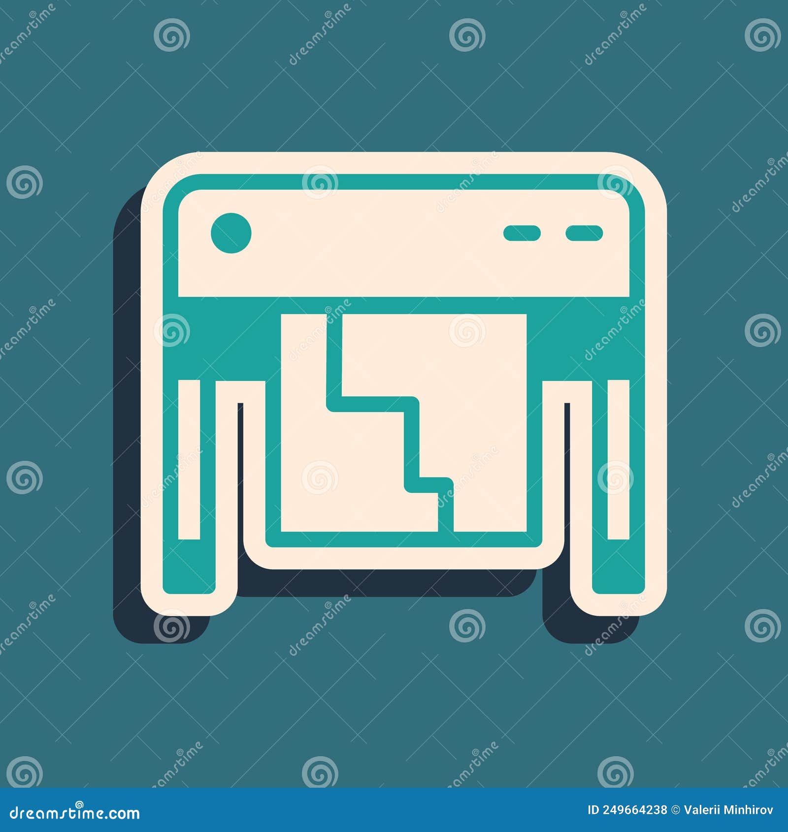 Green Plotter Icon Isolated on Green Background. Large Format ...