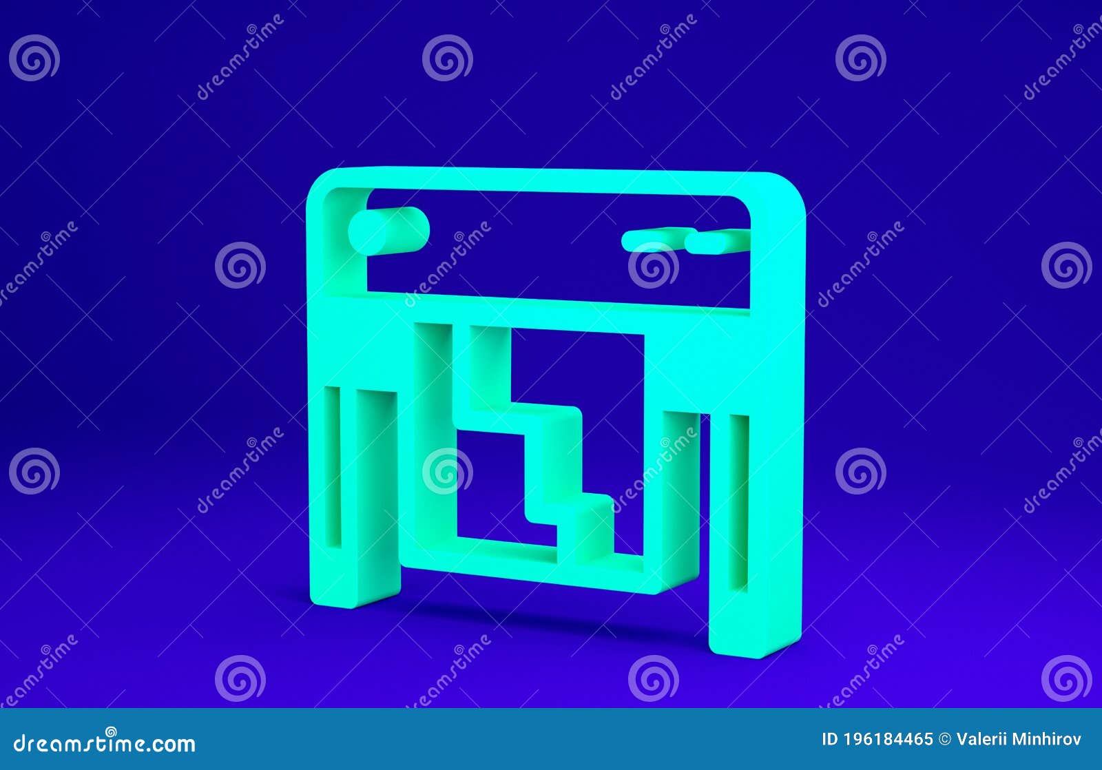 Green Plotter Icon Isolated on Blue Background. Large Format ...