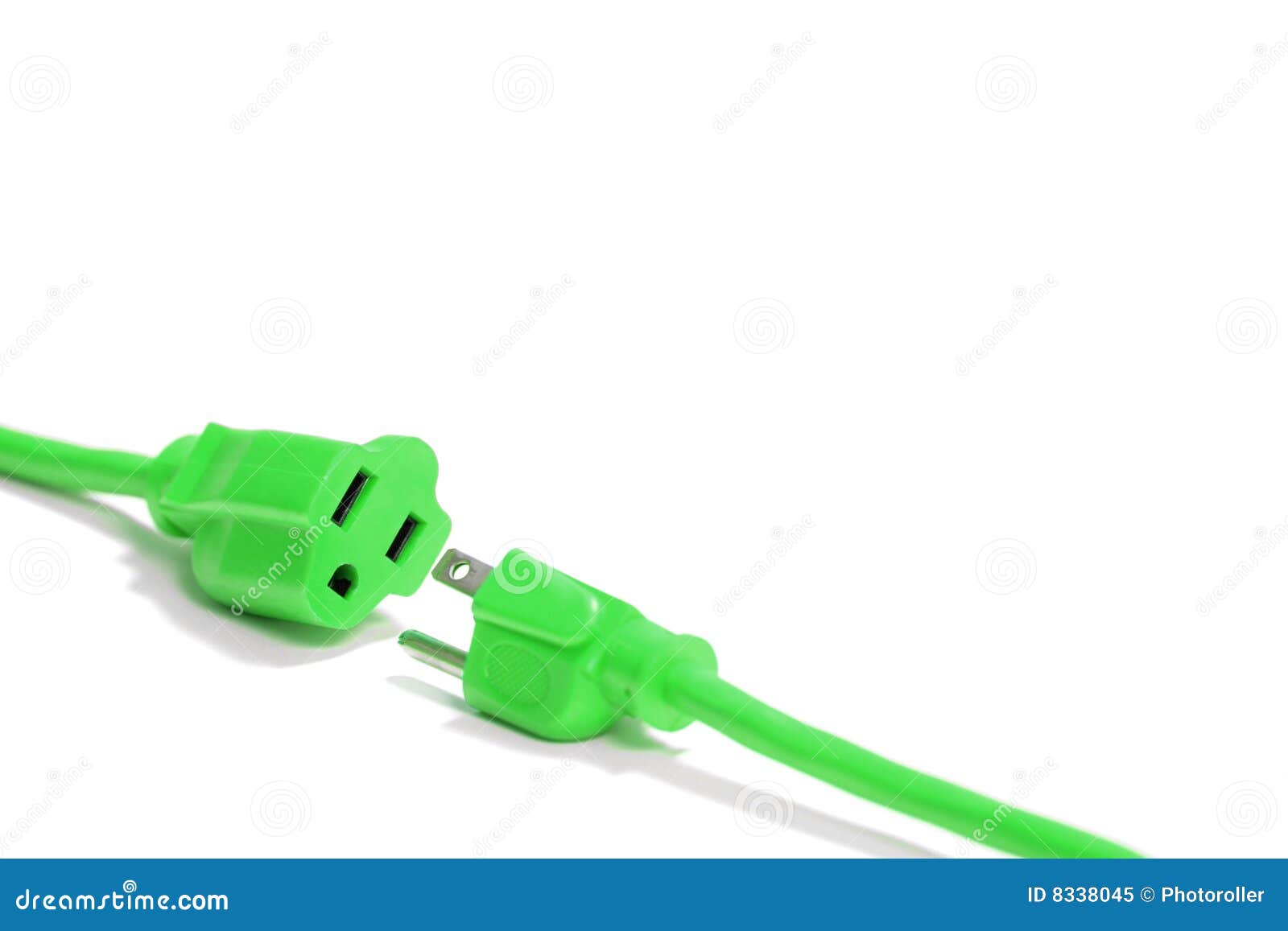 Green Plug Isolated on White in the Studio Stock Image - Image of ...
