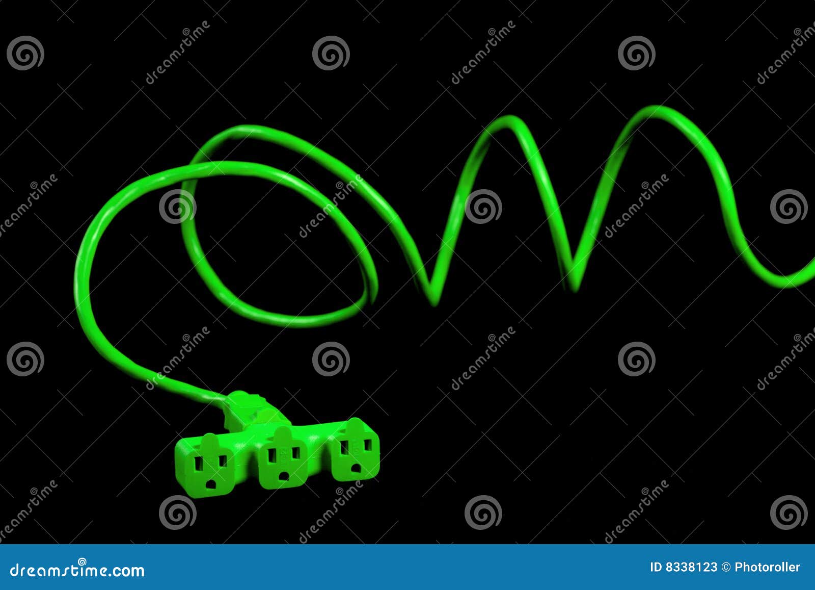 Green Plug Isolated on White in the Studio Stock Image - Image of ...