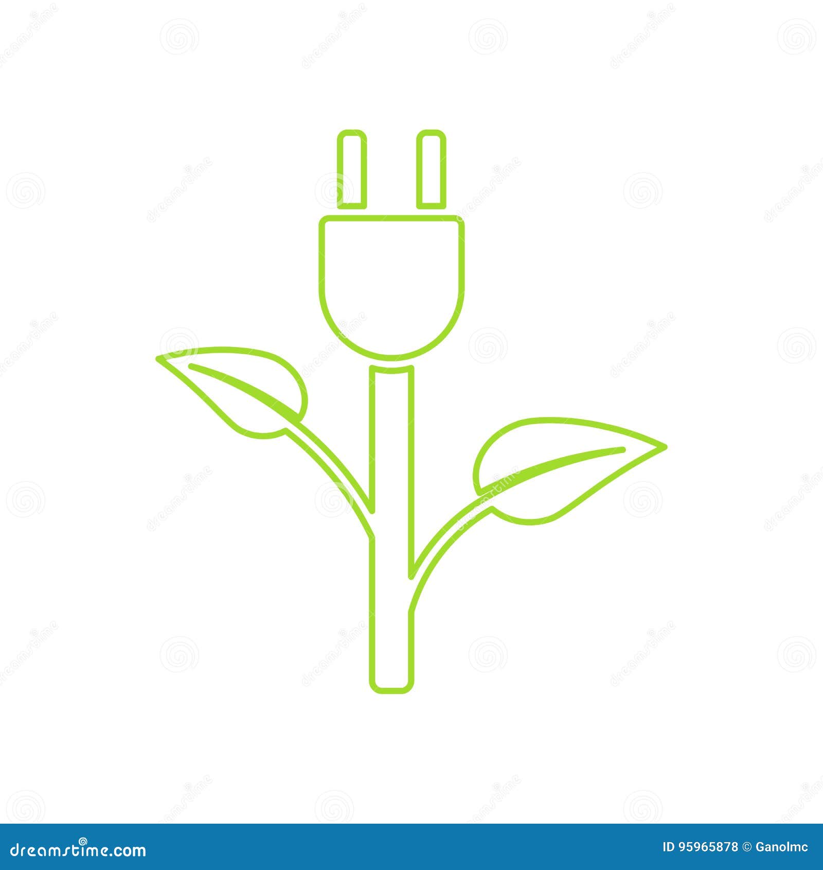Green Plug Power. Ecology Charging Vector Icon Stock Vector ...