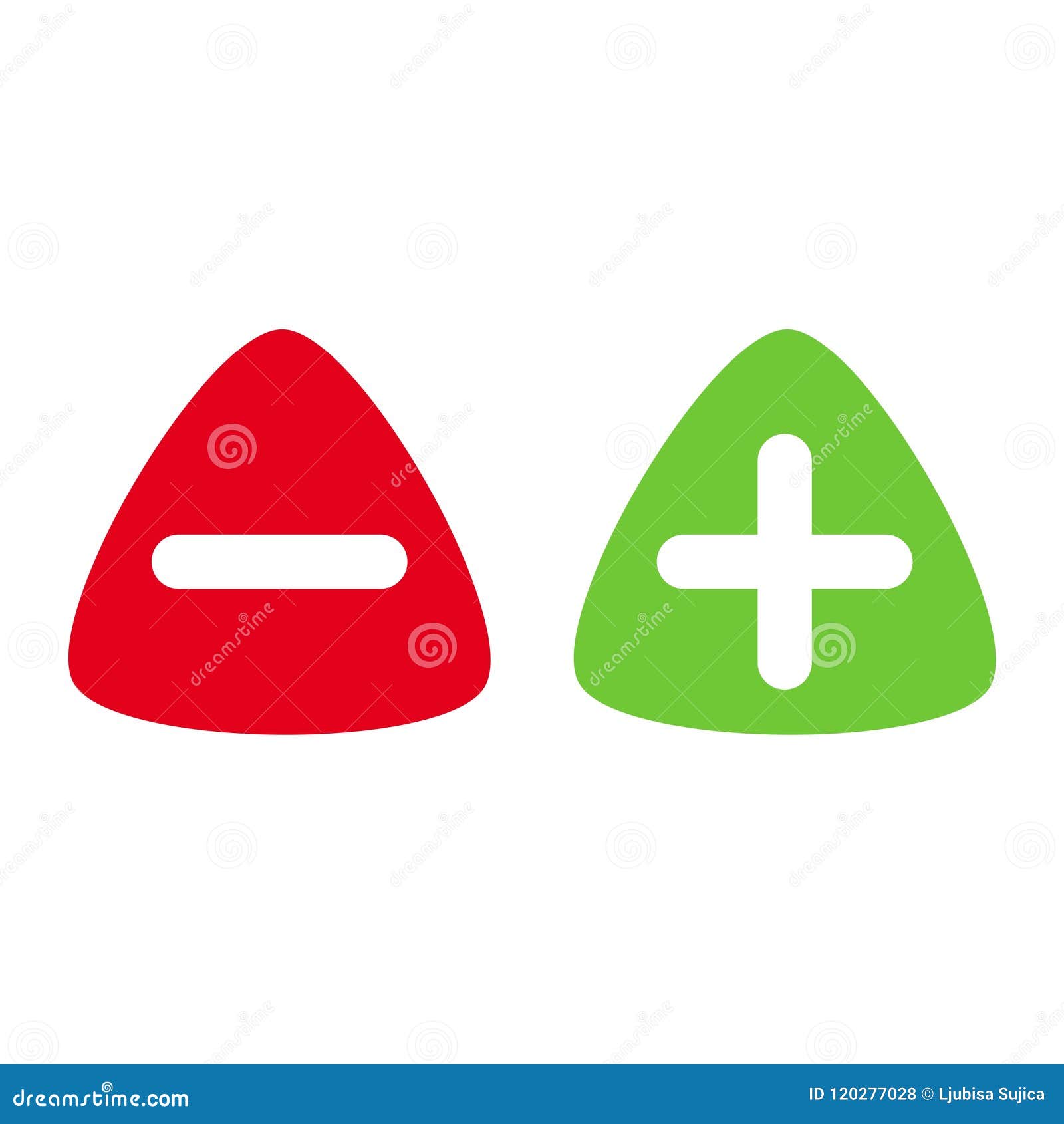 Green Plus and Red Minus Flat Vector Icon Stock Illustration ...