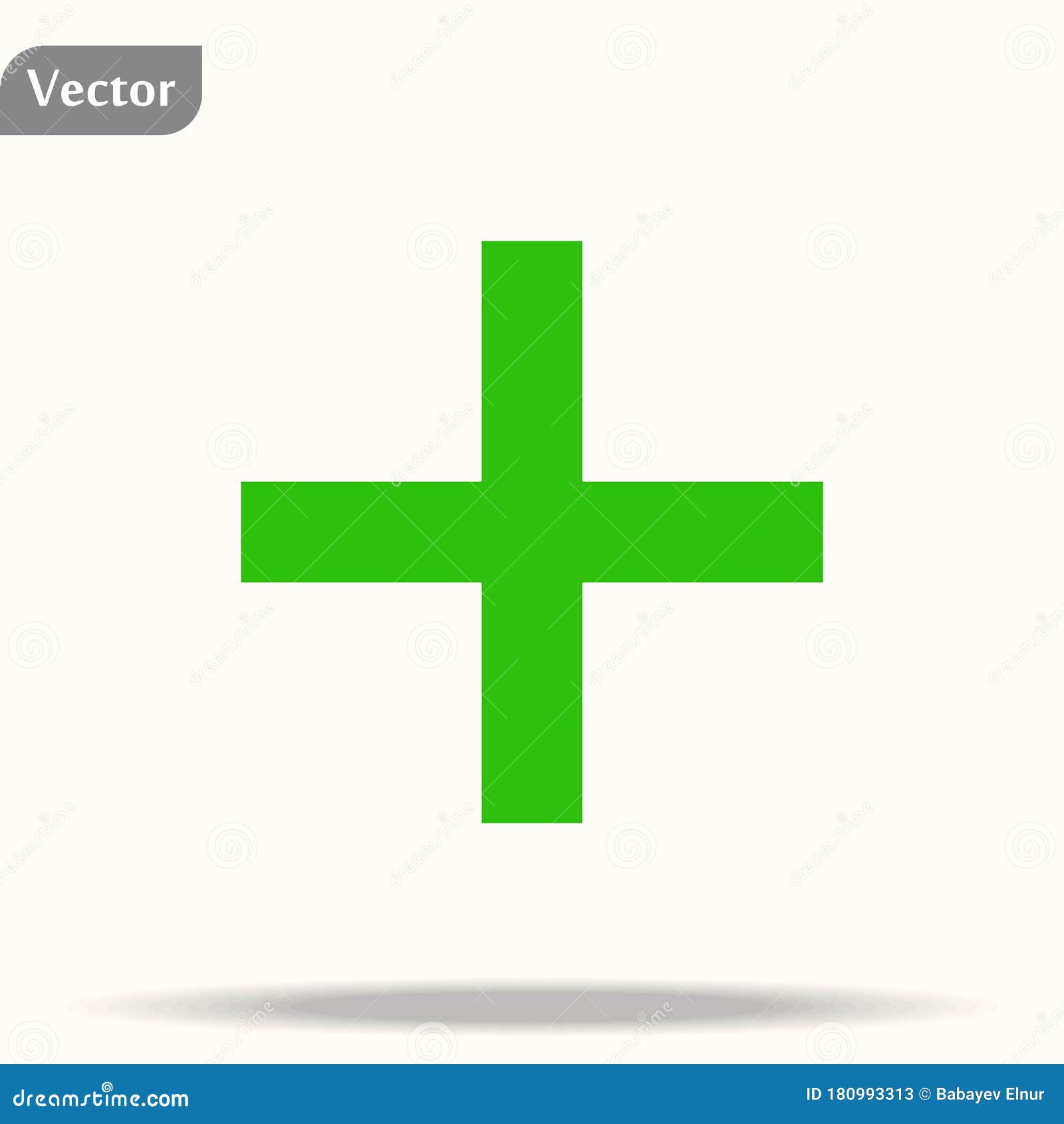 Green Plus Sign. Positive Symbol Isolated on White Background. Vector ...