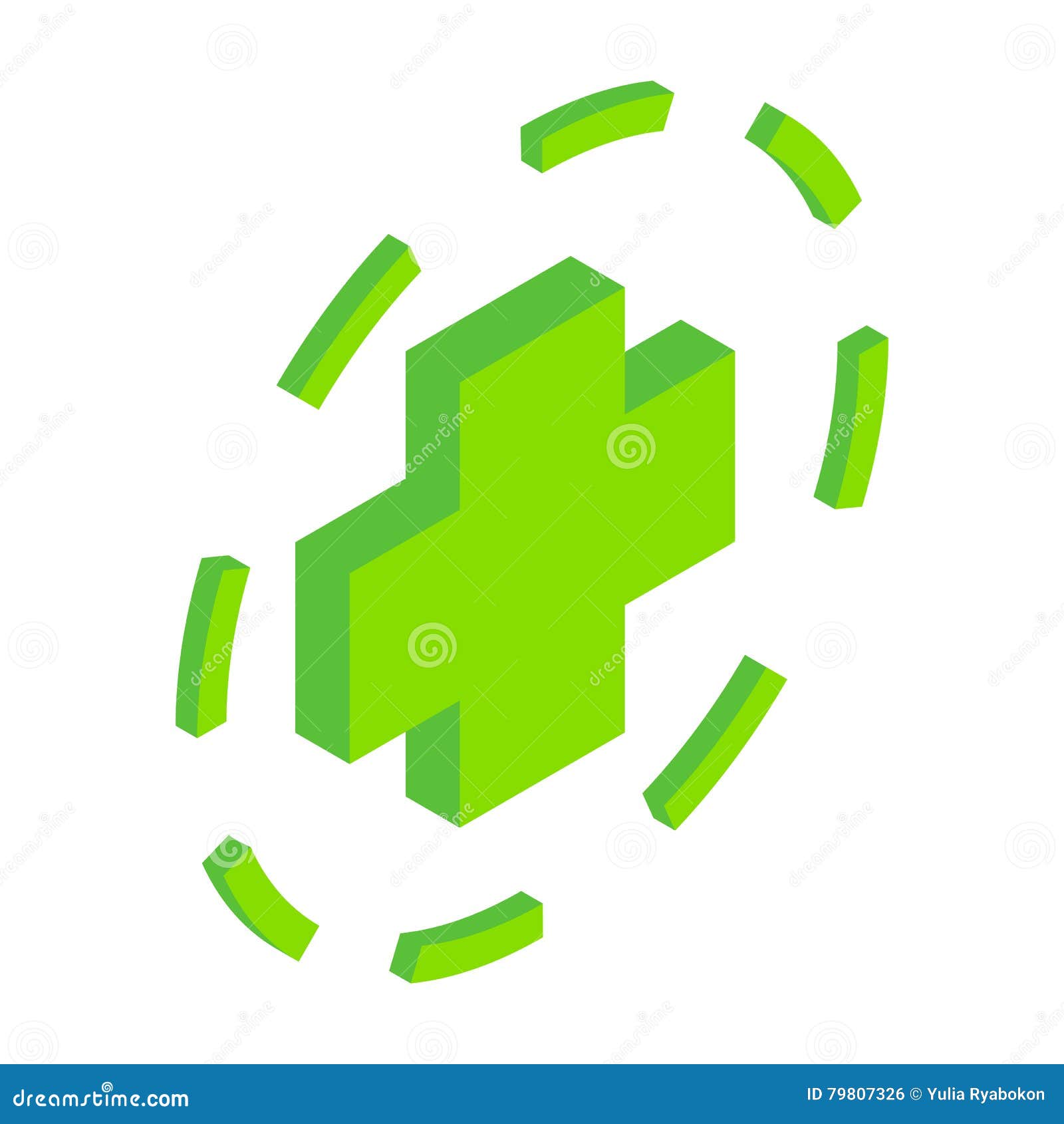 Green Plus Symbol in Circle Stock Vector - Illustration of isolated ...
