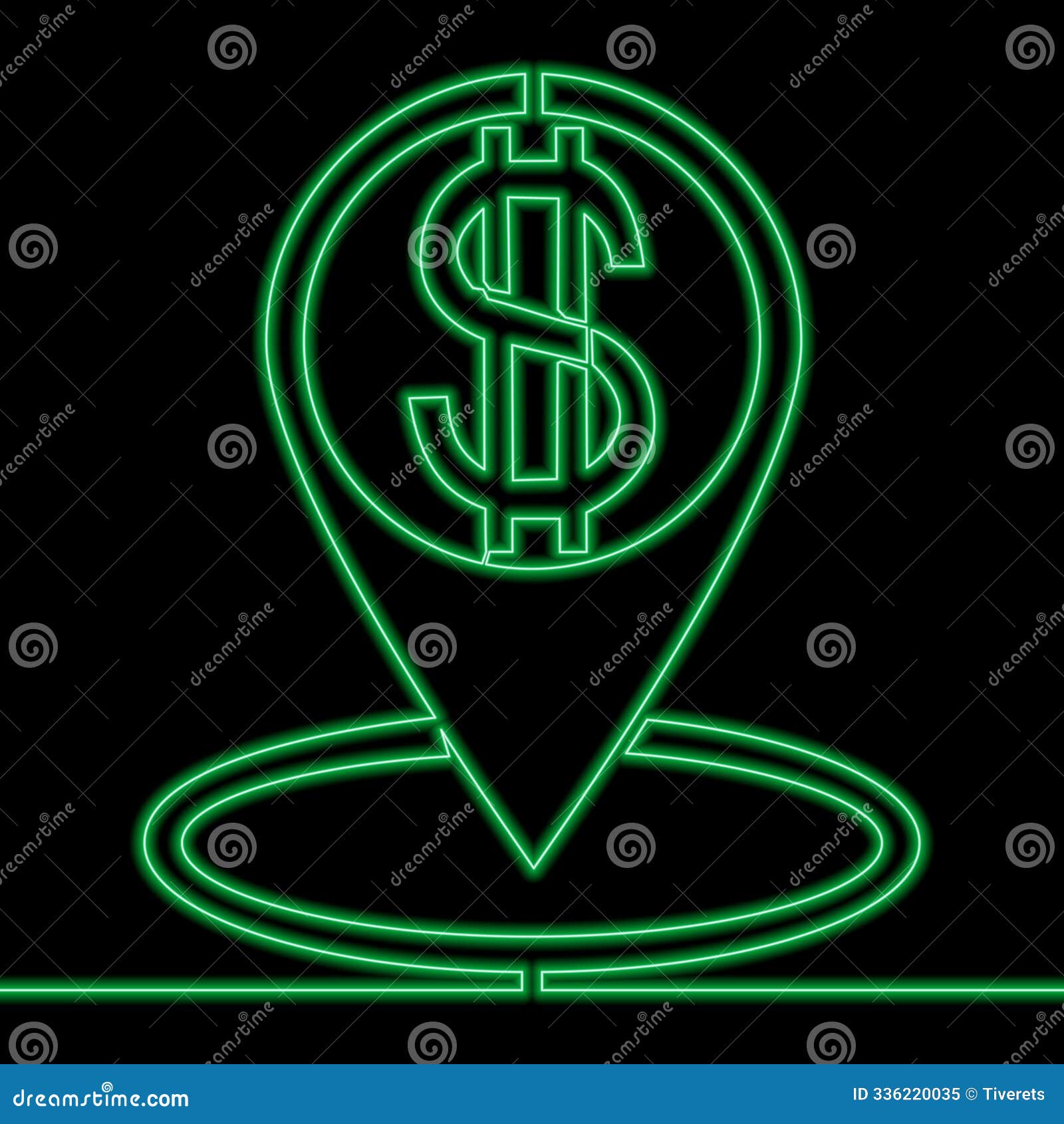 Green Pointer with Dollar Sign Icon Neon Glow Concept Stock ...