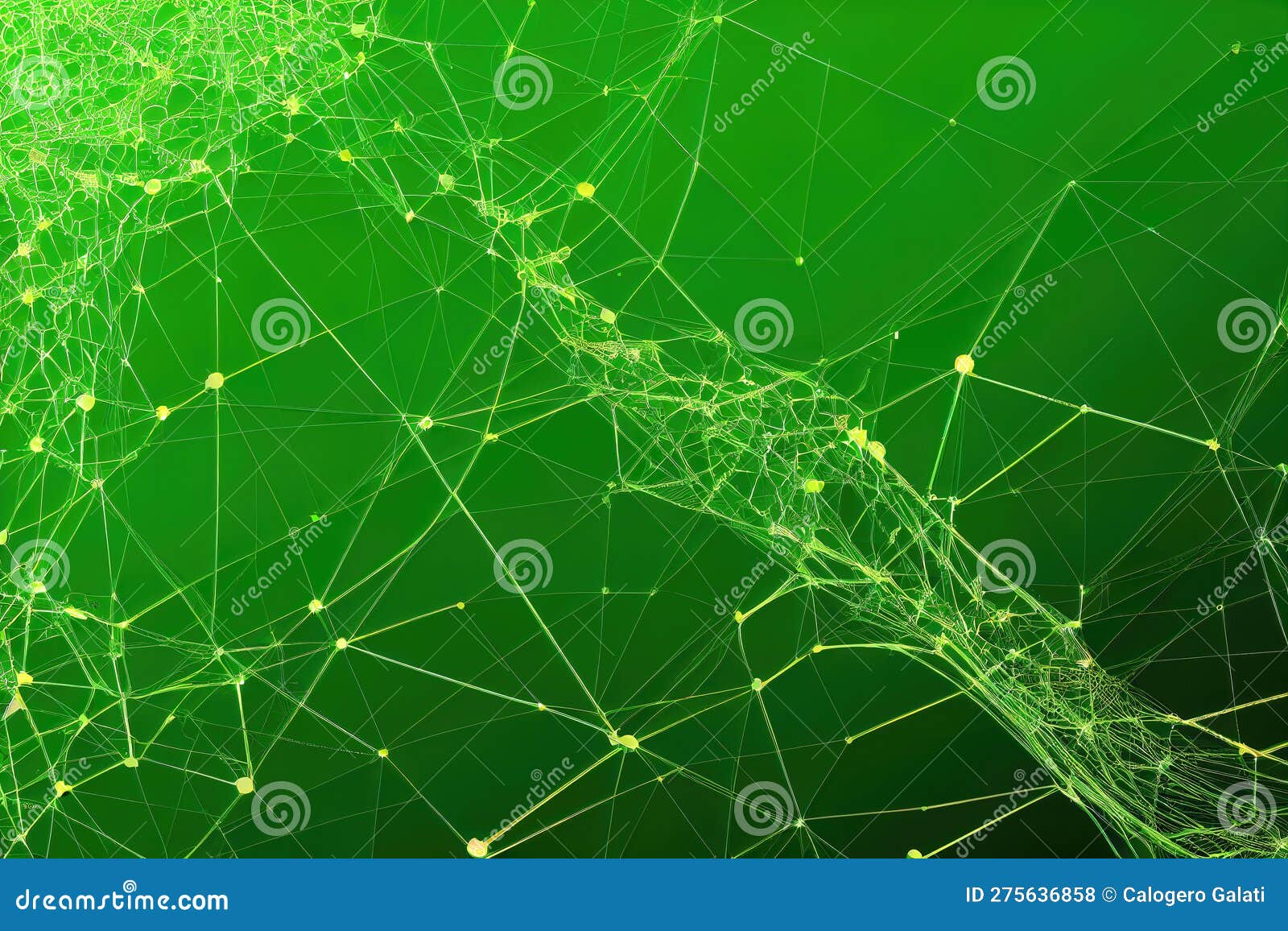 Green Points Connection, Abstract Art, Ai Generated Image Stock ...
