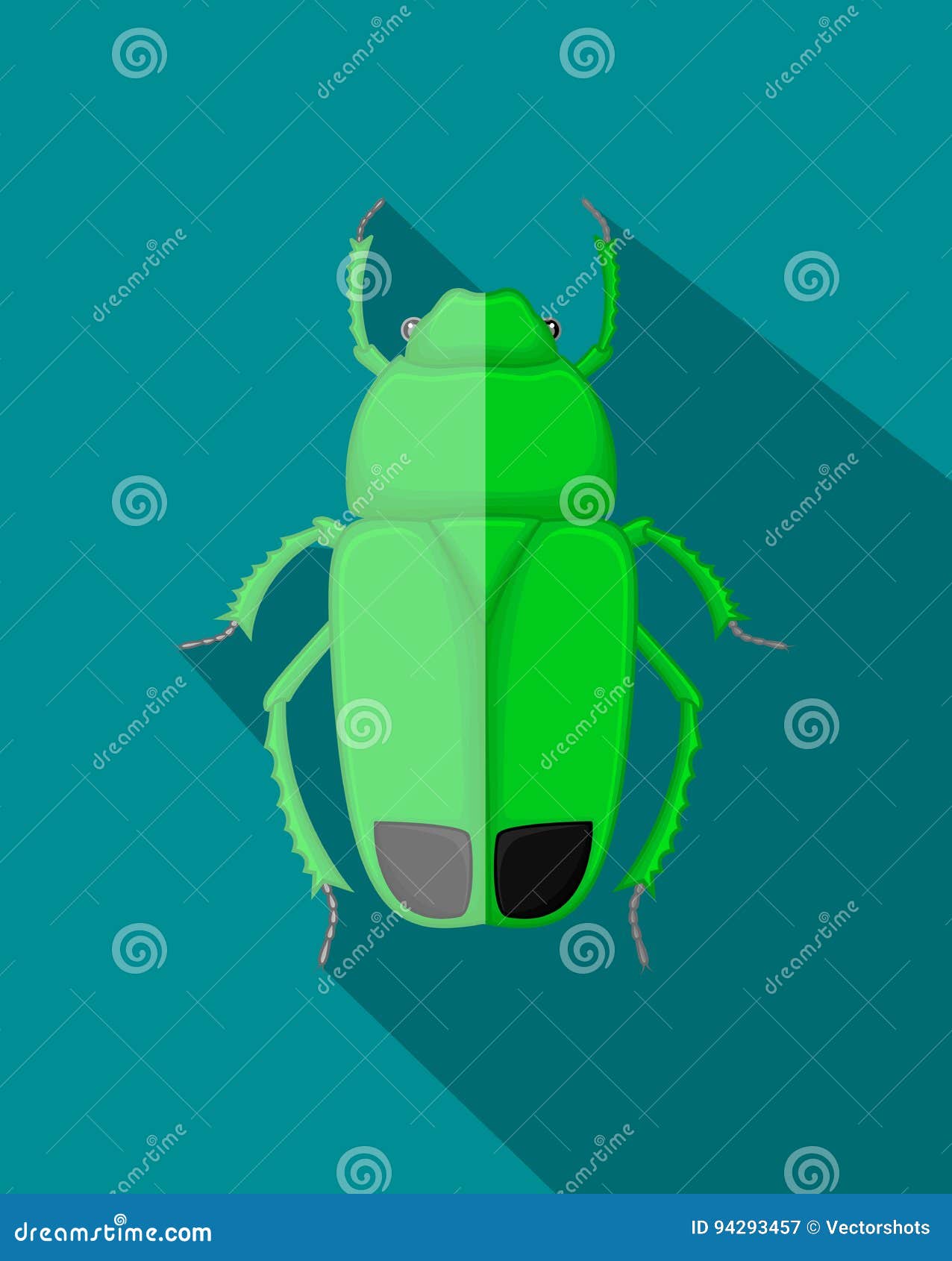 Green Poisonous Beetle Insect Stock Vector - Illustration of crawly ...