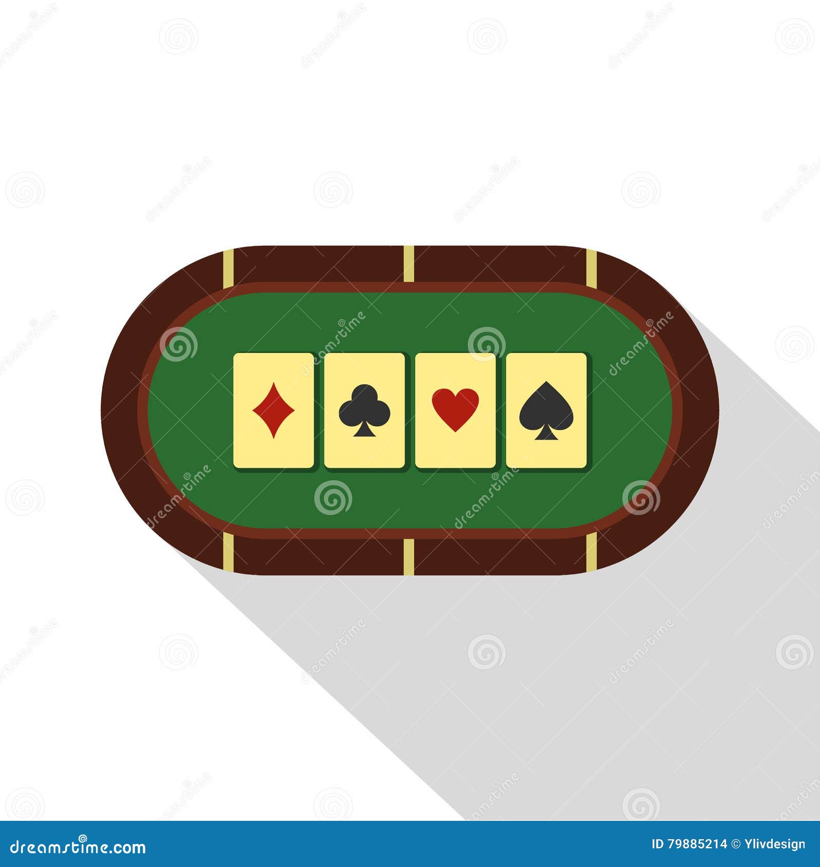 Green Poker Table Icon, Flat Style Stock Vector - Illustration of risk ...