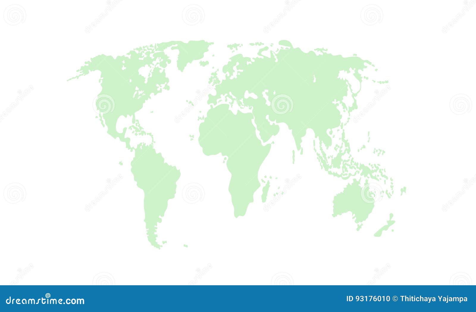 Green Political World Map Illustration . Stock Vector - Illustration of ...