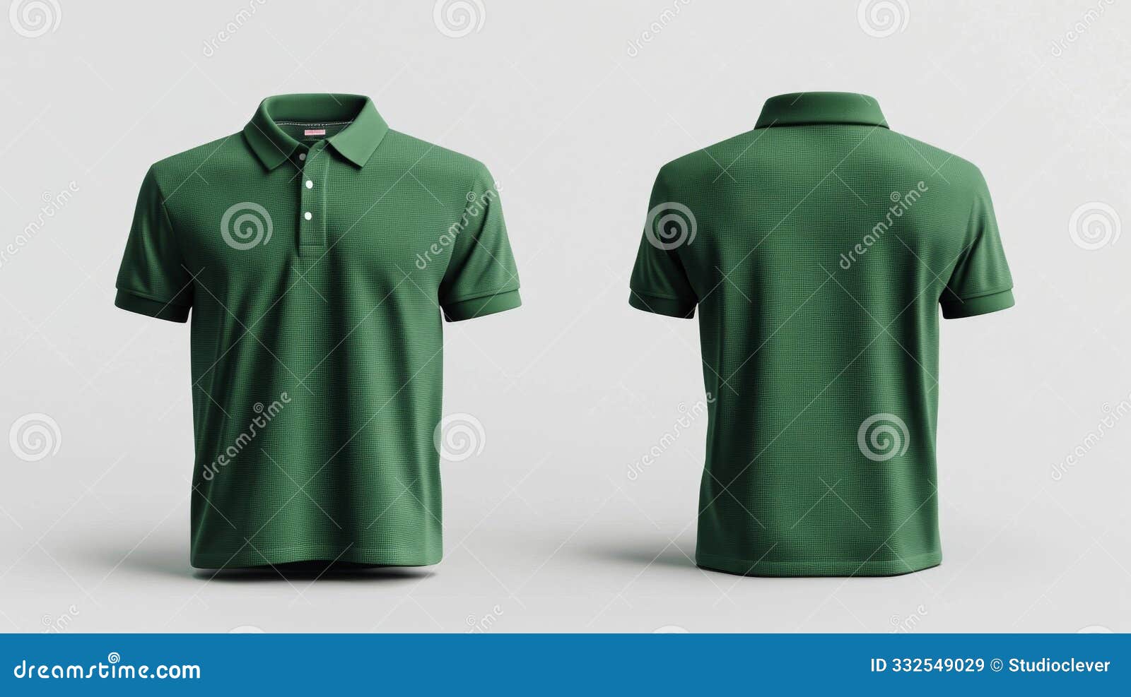 Green Polo Shirt Mockup Front and Back Generative AI Stock Illustration ...
