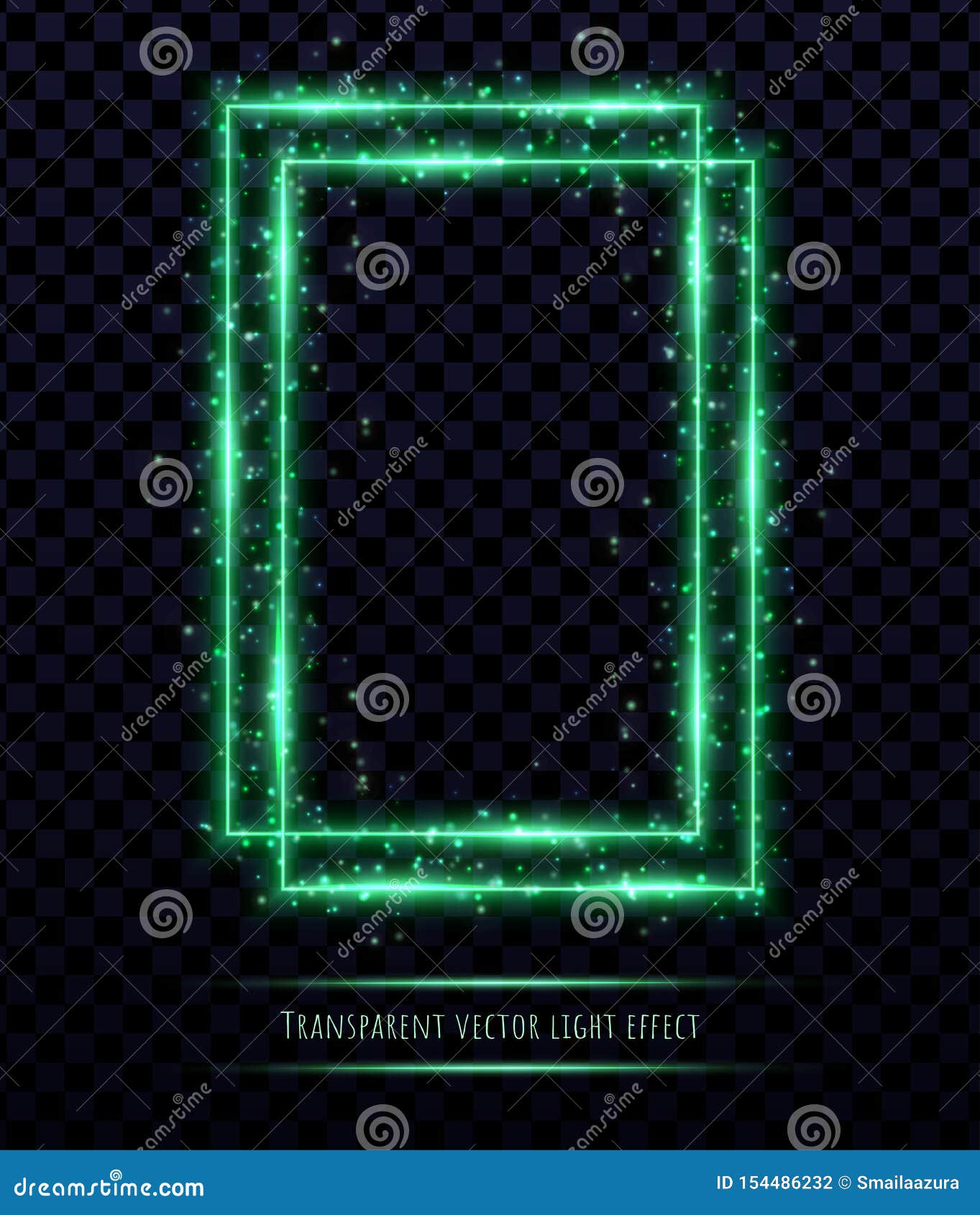 Green Polygonal Frame with Light Effects Isolated on Transparent ...