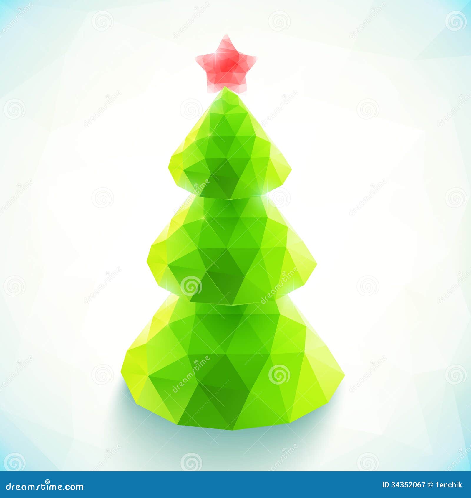 Green Polygonal Vector Christmas Tree Stock Illustration - Illustration ...