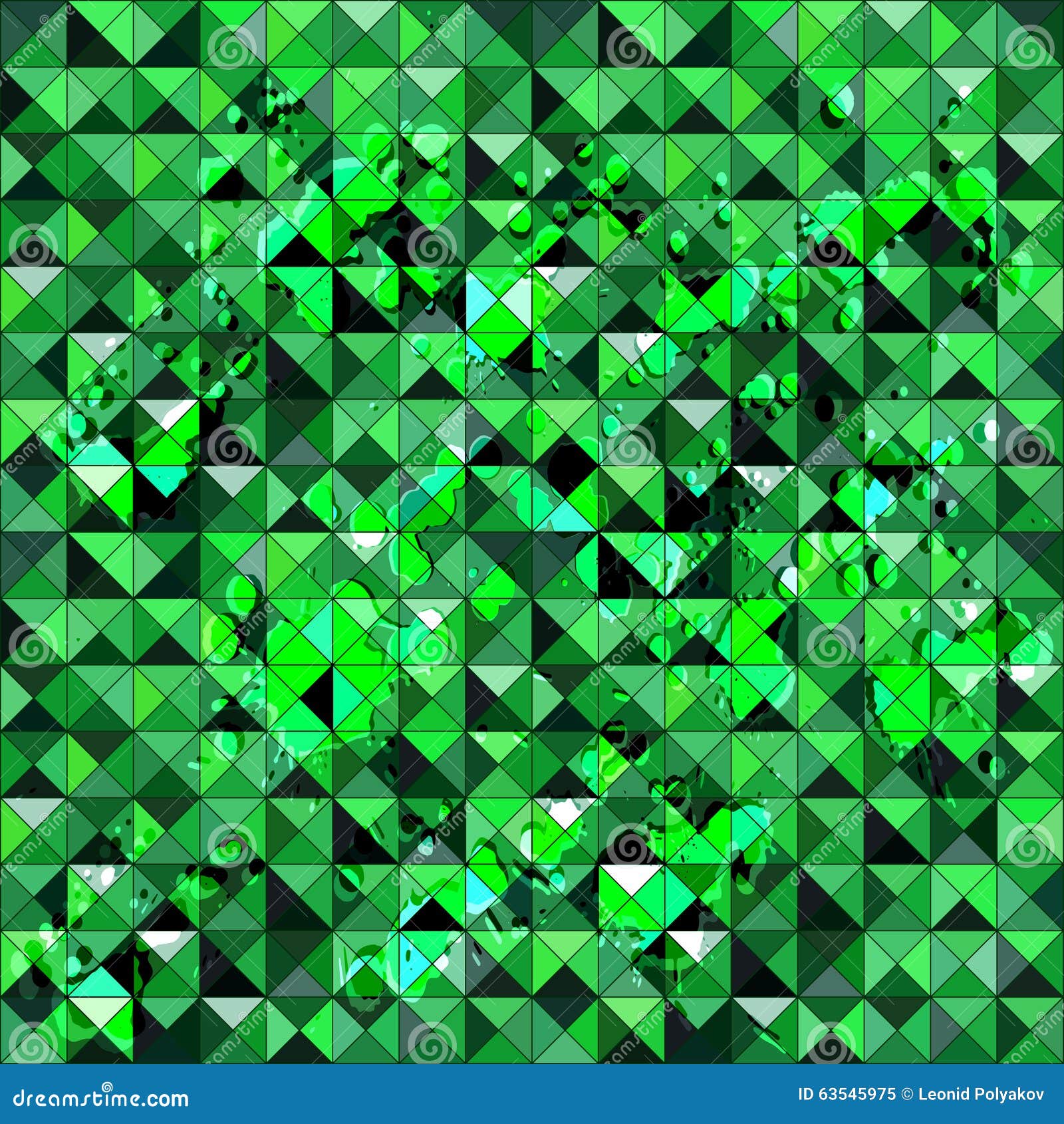 Green Polygons Small Pixels Grunge Texture Seamless Pattern Stock ...