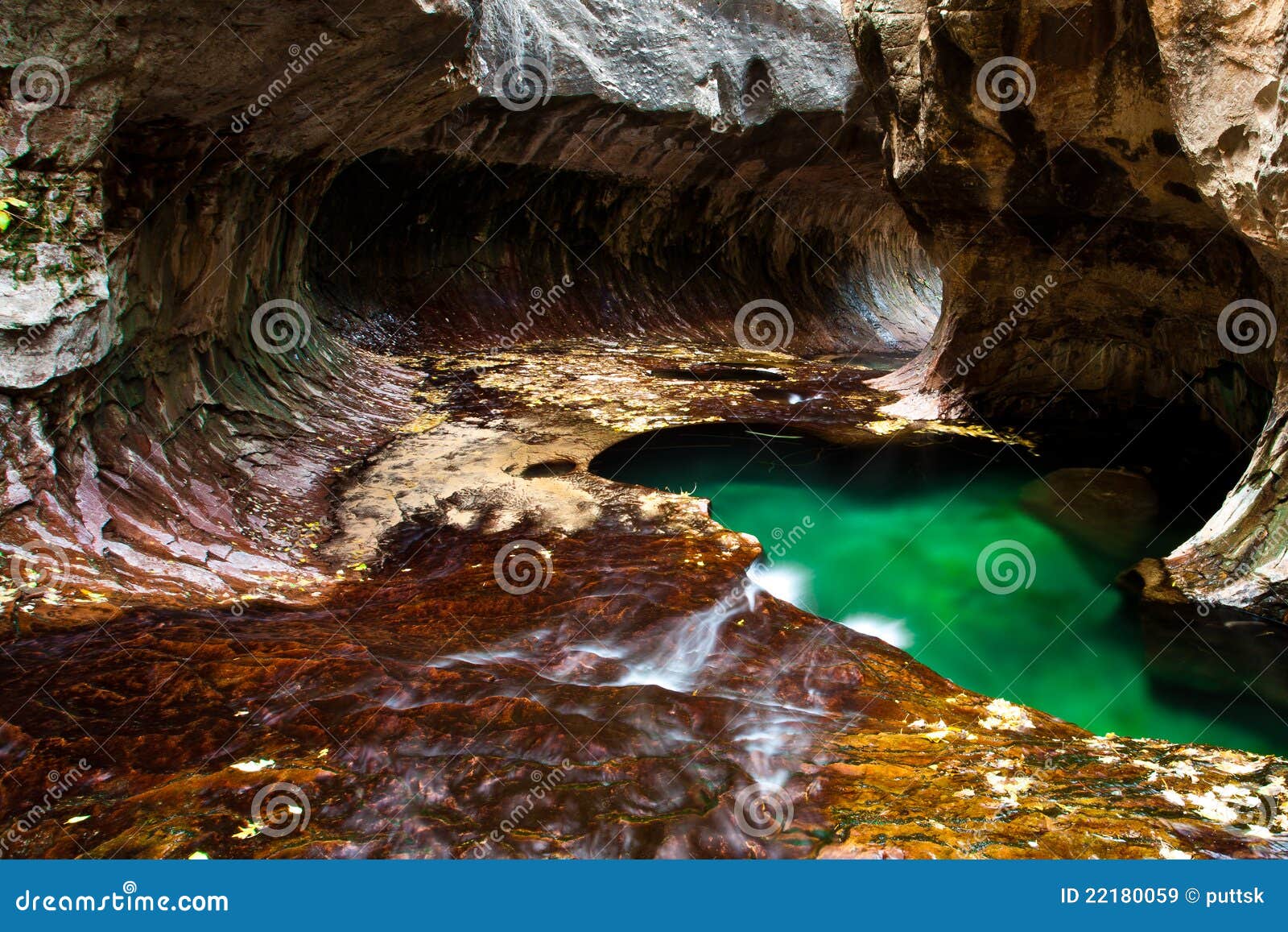 Green pond in the cave stock image. Image of cave, canyon - 22180059