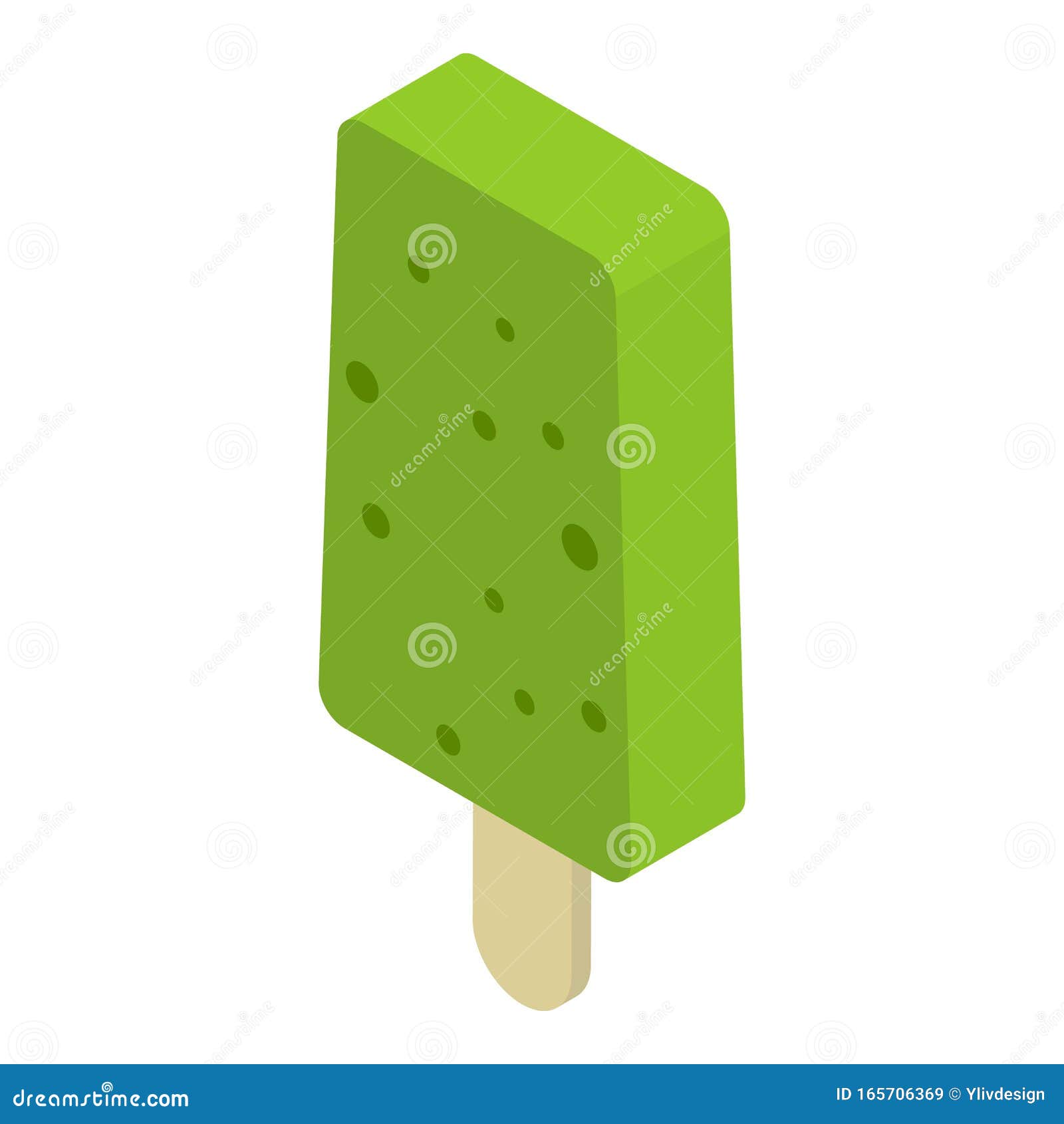 Green Popsicle Icon, Isometric Style Stock Vector - Illustration of ...