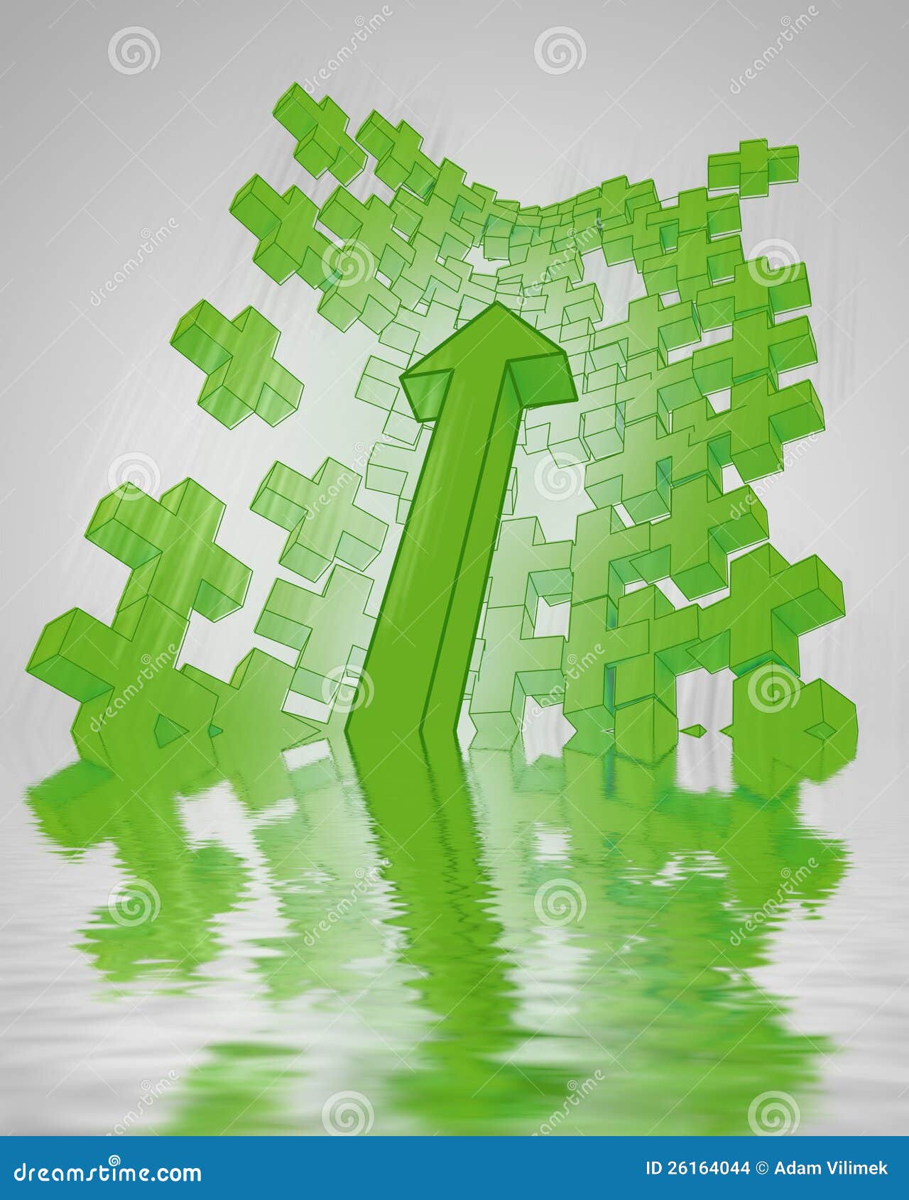 Positive Increasing Growth Chart With Launching Cartoon Rocket As ...