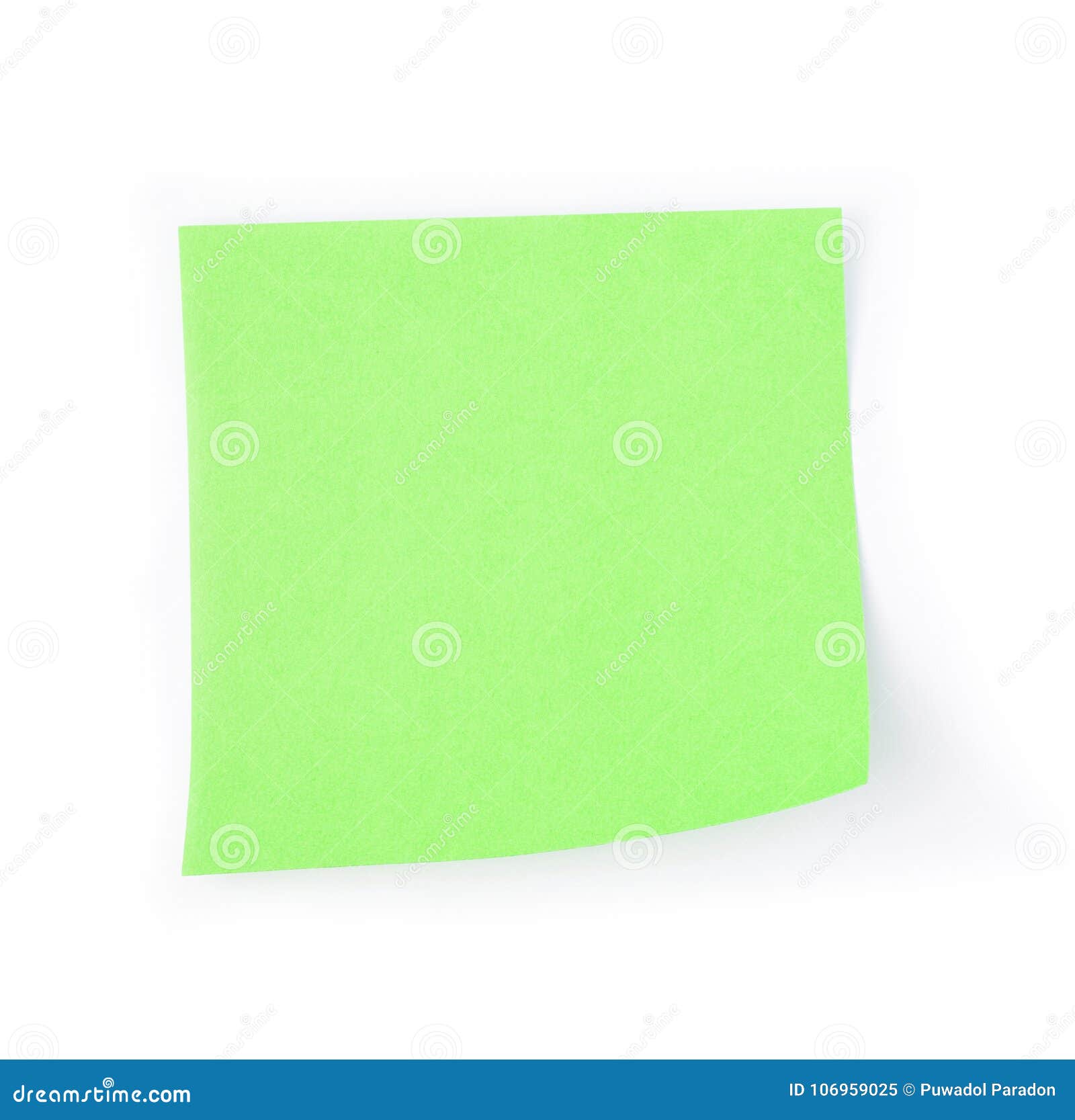 Green Post it Paper Note on White Background Stock Image - Image of ...