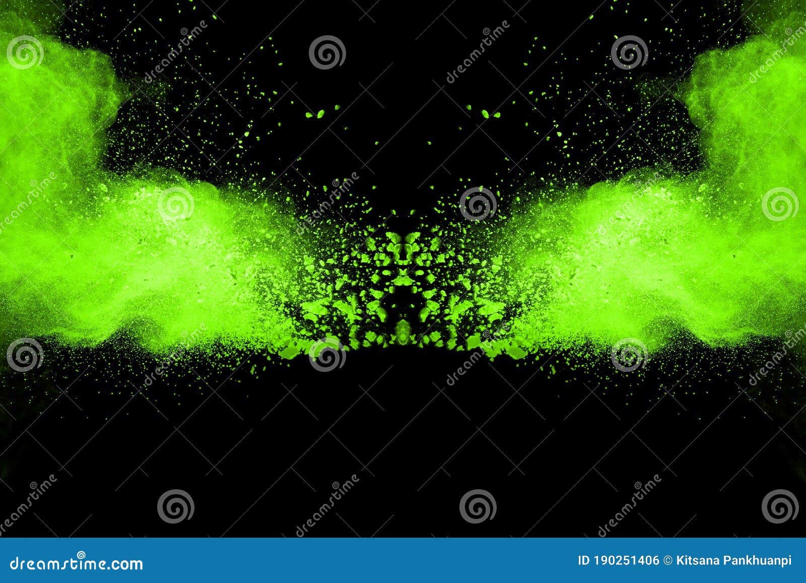 Green Powder Explosion on Black Background. Stock Photo - Image of ...