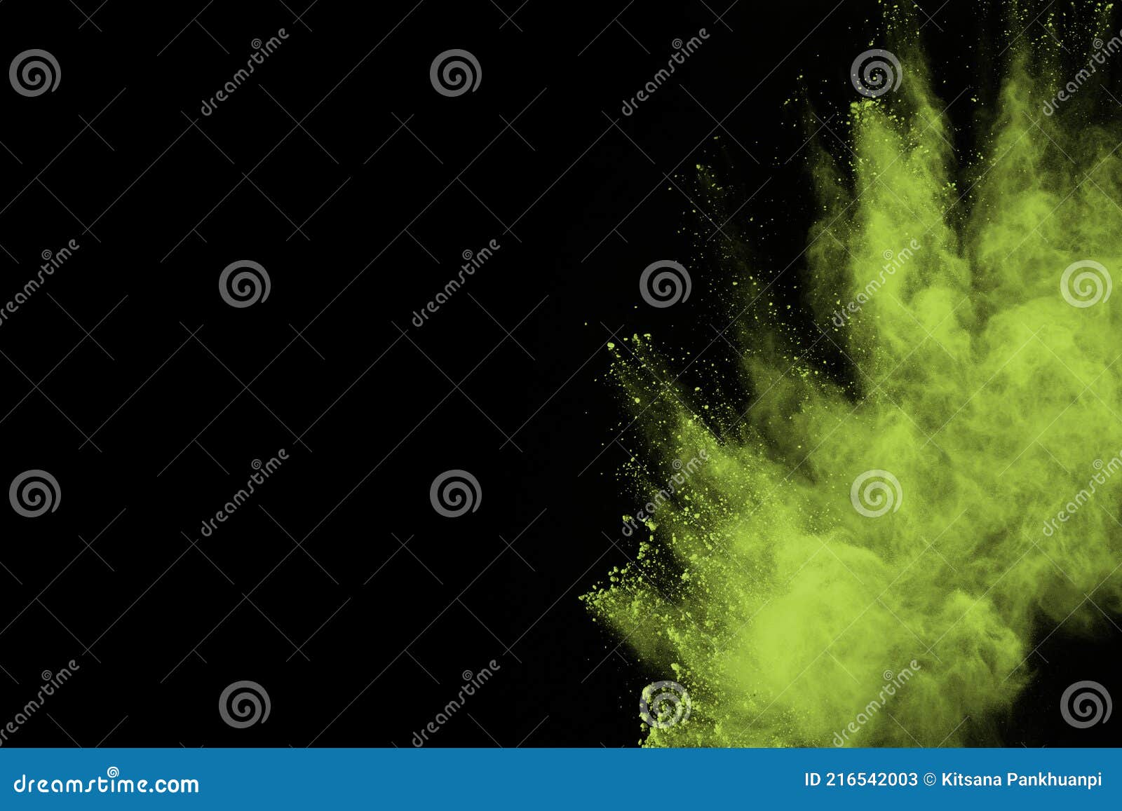 Green Powder Explosion on Black Background. Stock Image - Image of ...