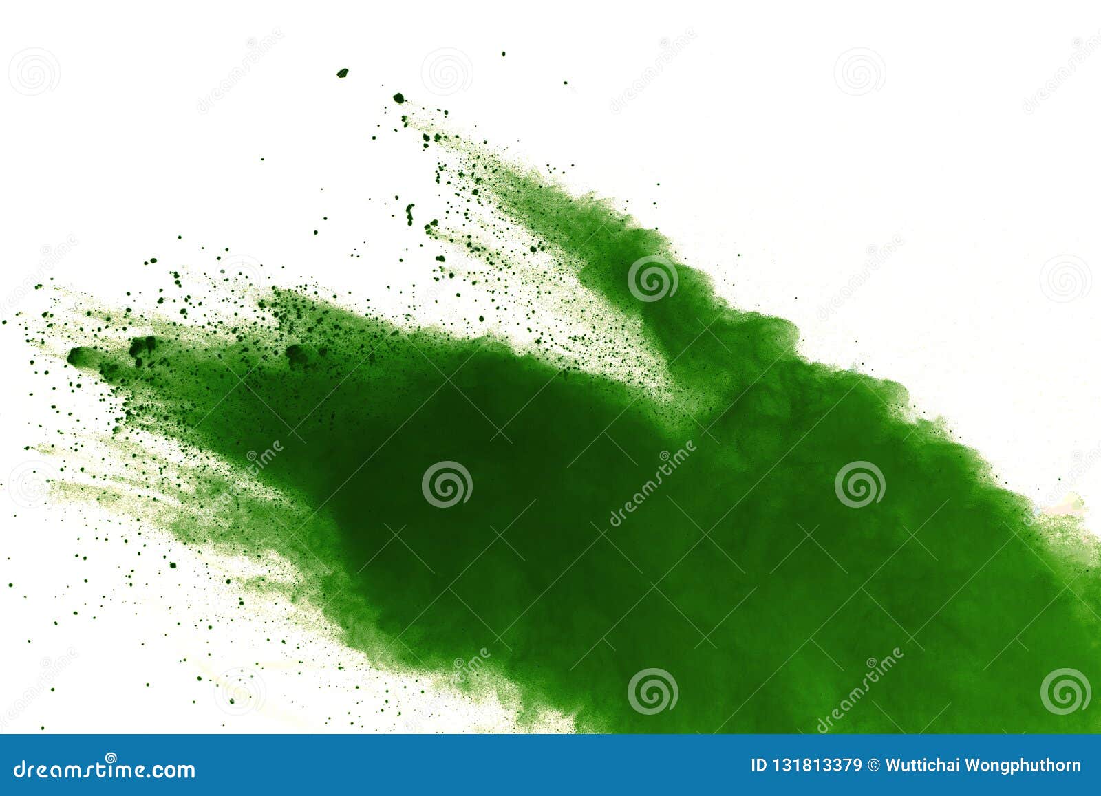 Green Powder Explosion Isolated on White Background Stock Image - Image ...