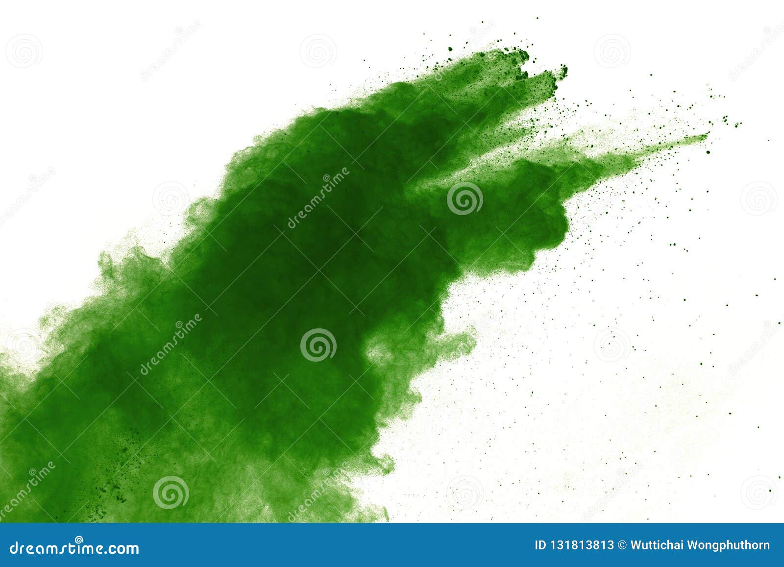 Green Powder Explosion Isolated on White Background Stock Image - Image ...