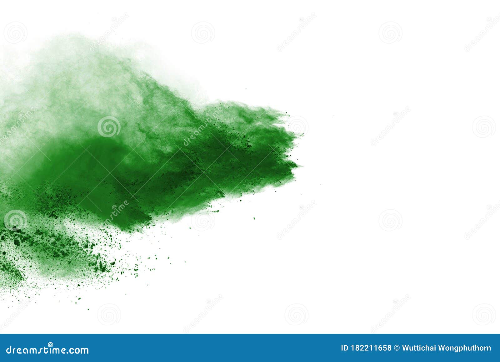 Green Powder Explosion Isolated On White Background Stock Photo - Image ...