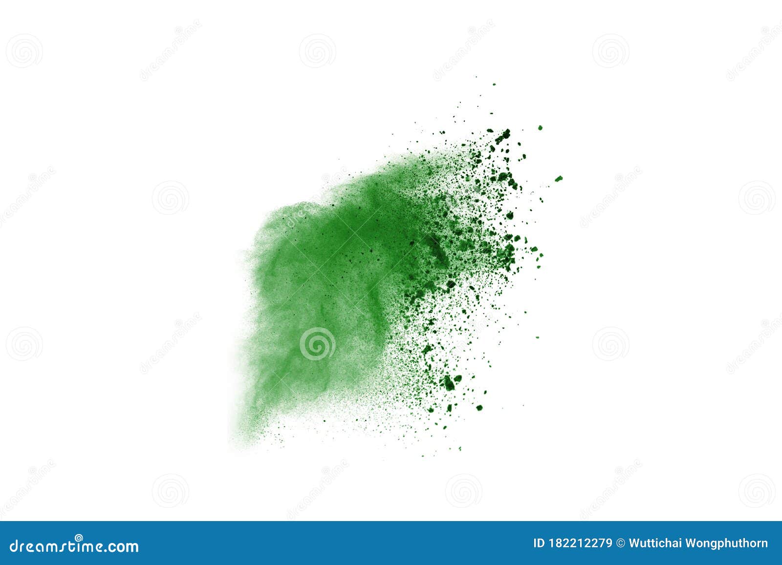 Green Powder Explosion Isolated on White Background Stock Image - Image ...