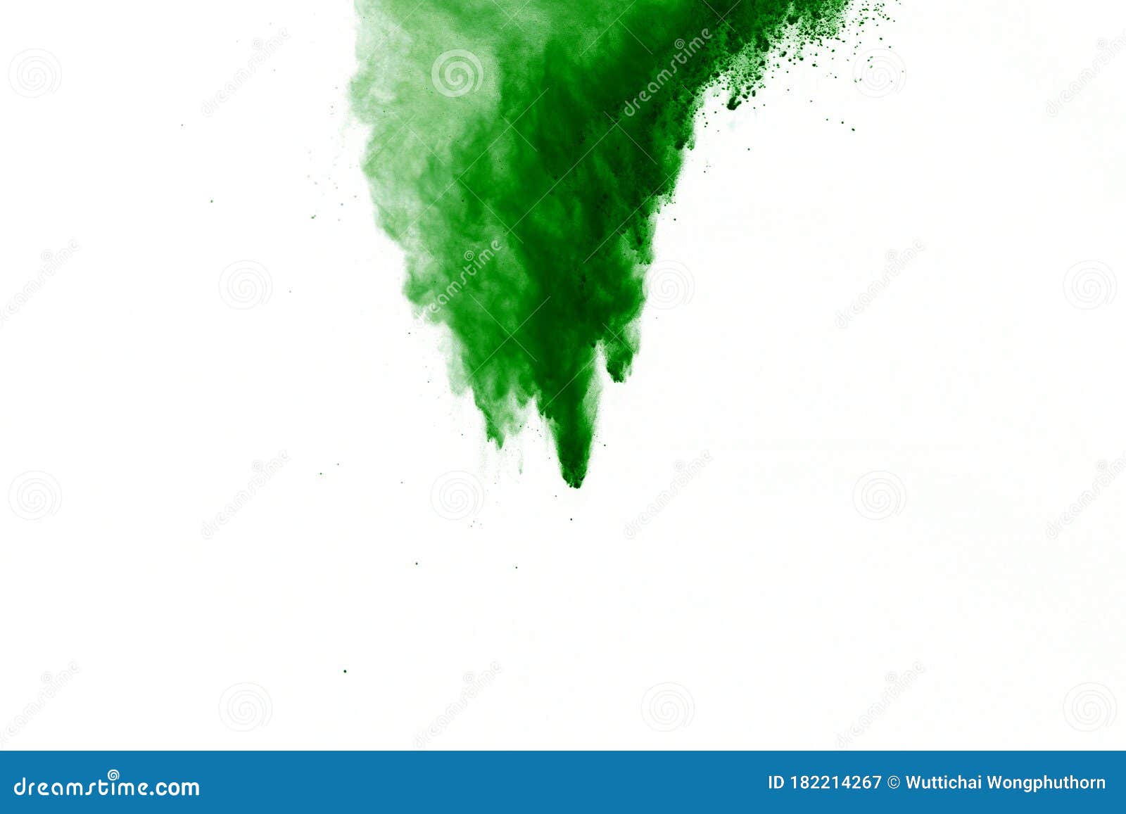 Green Powder Explosion Isolated on White Background Stock Image - Image ...