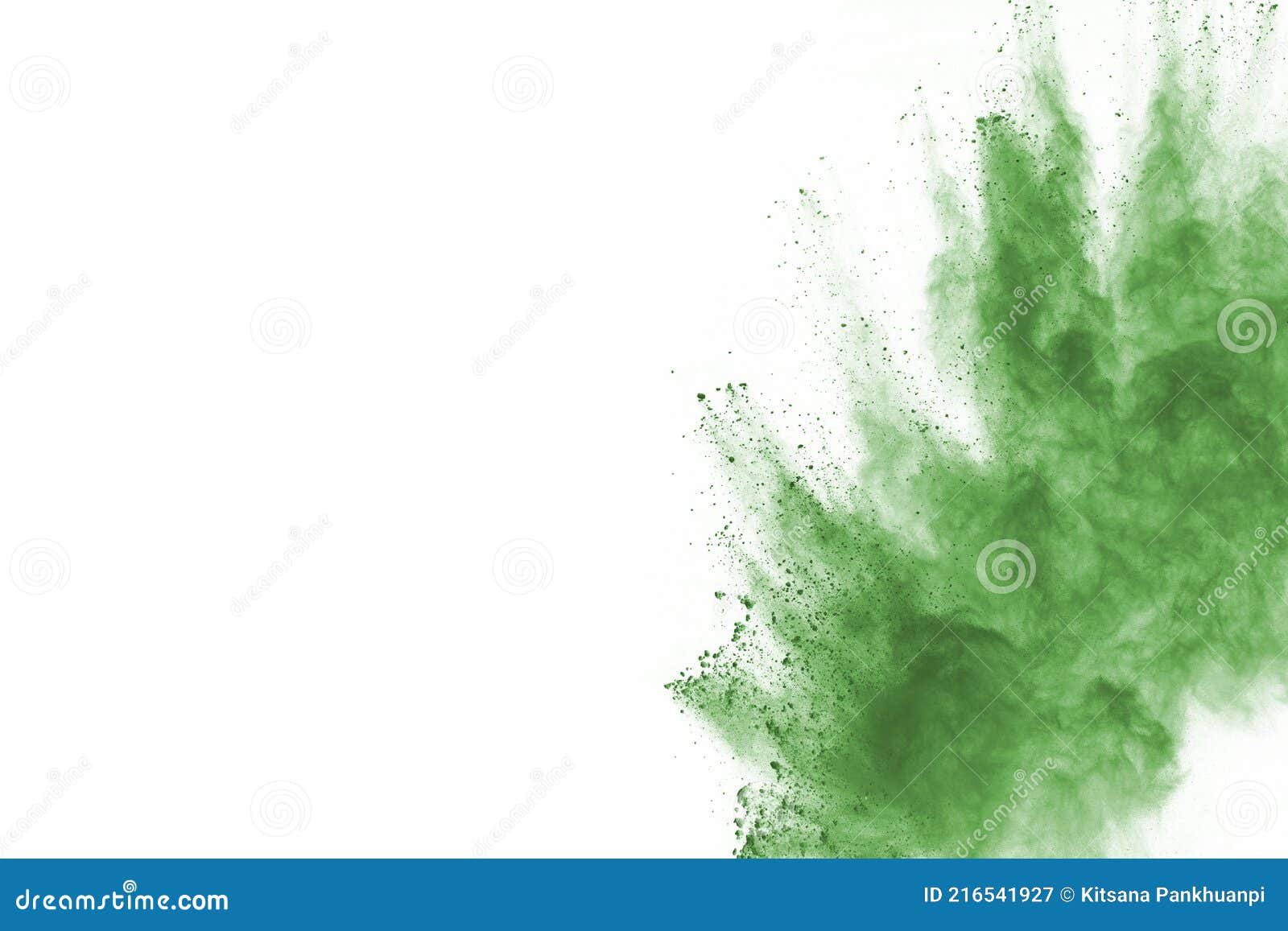 Green Powder Explosion on White Background. Stock Image - Image of ...